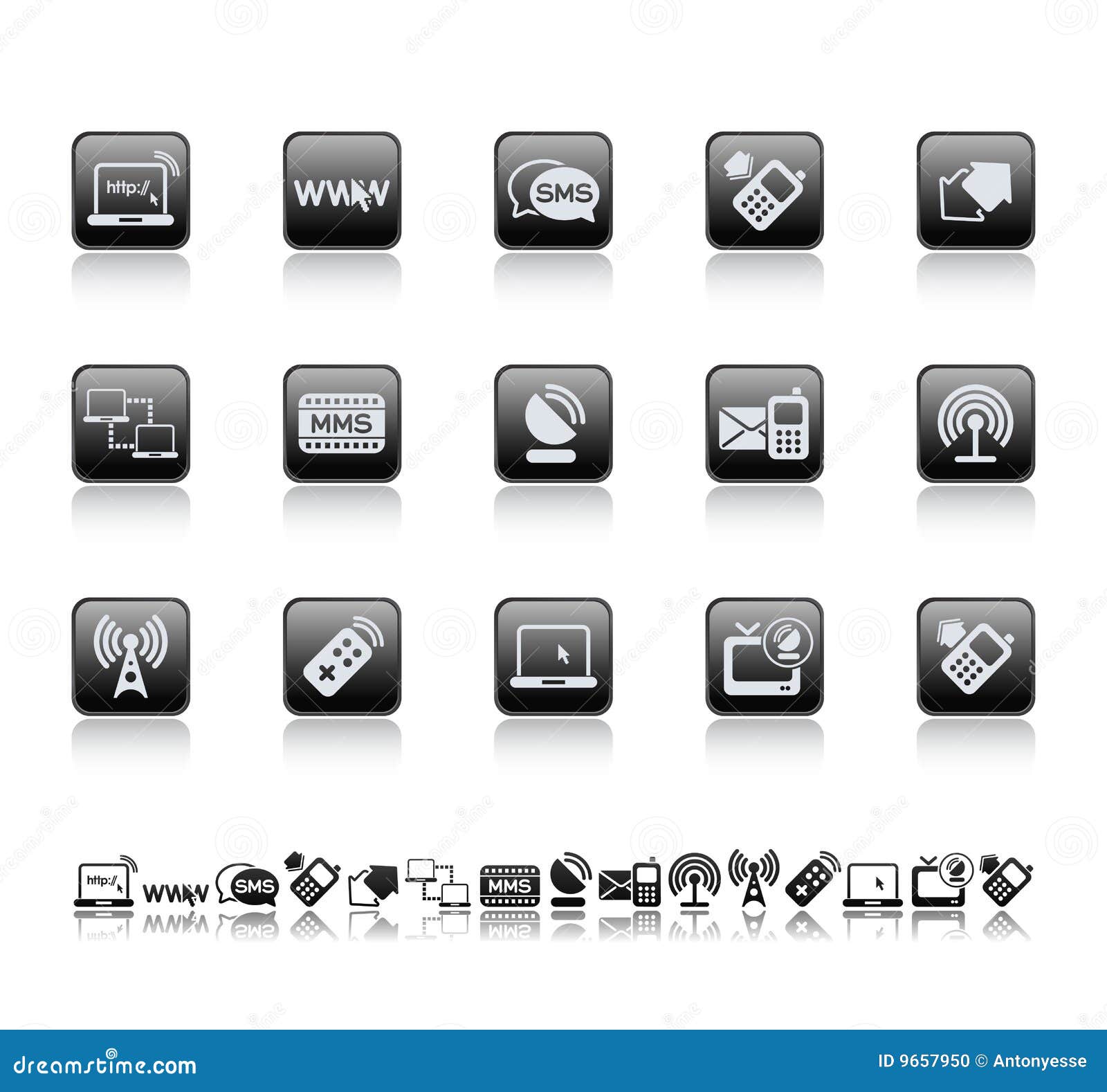 Web and connect icons stock vector. Illustration of button - 9657950