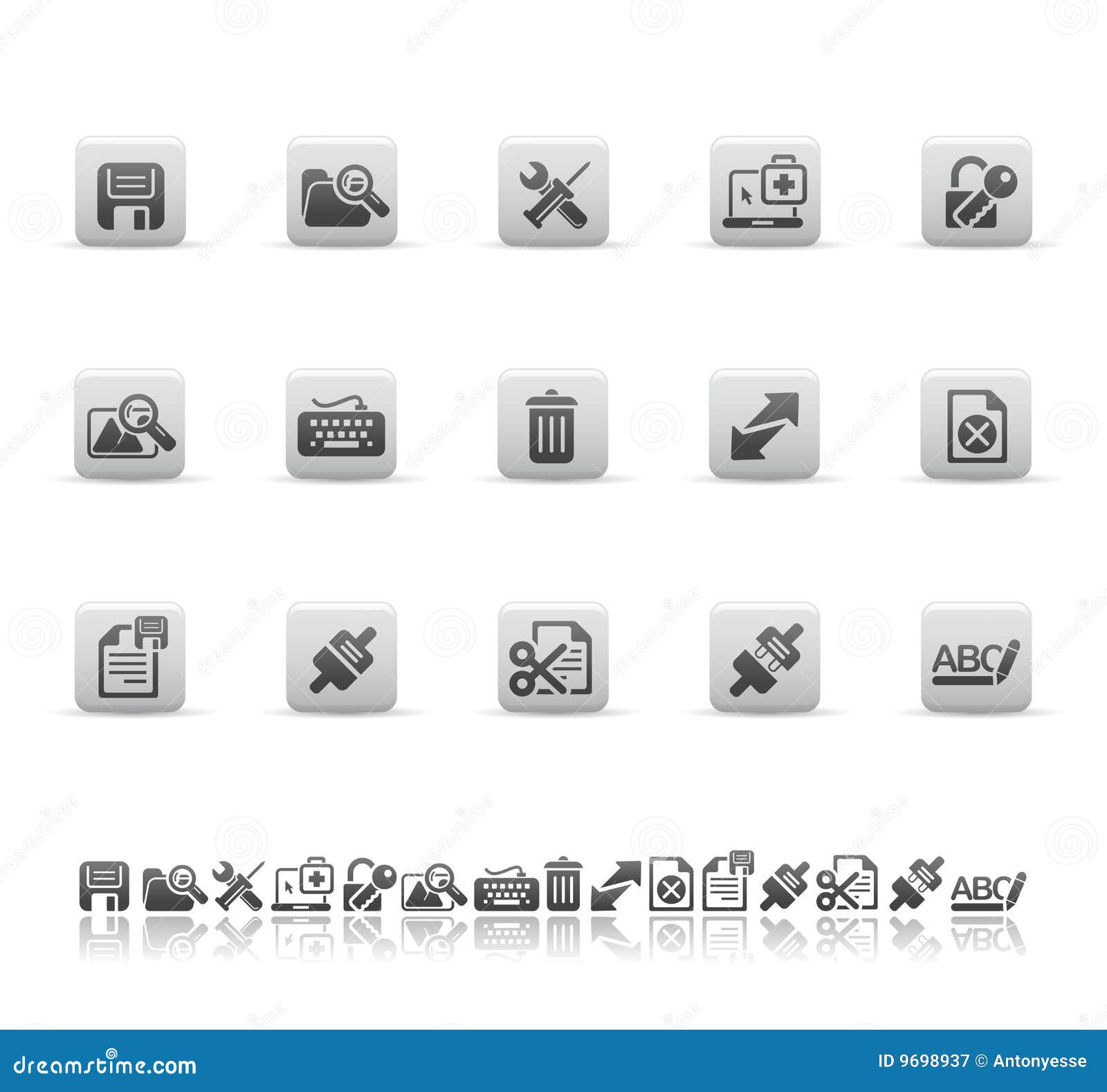 Web and connect icons stock vector. Illustration of sheet - 9698937