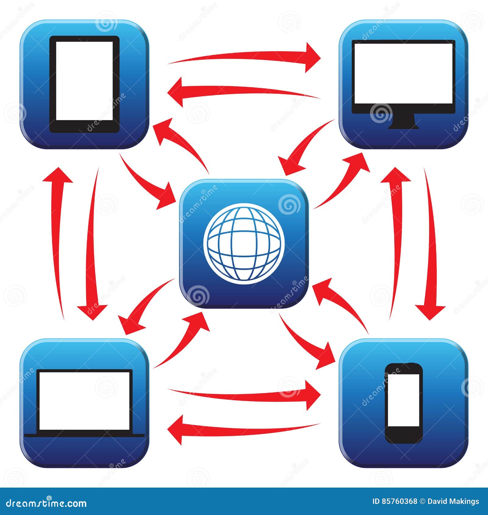 Web Connected Icons stock illustration. Illustration of power - 85760368