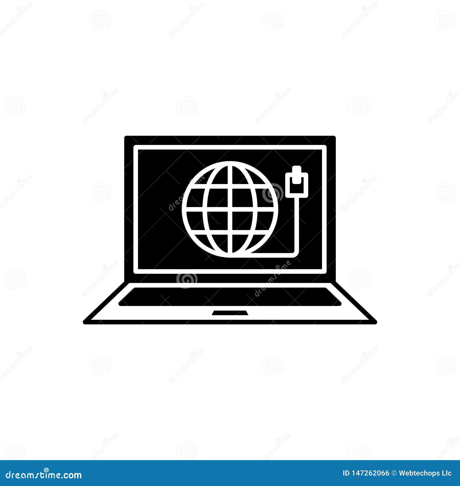 Black Solid Icon for Web Connection, Internet and Network Stock Vector ...