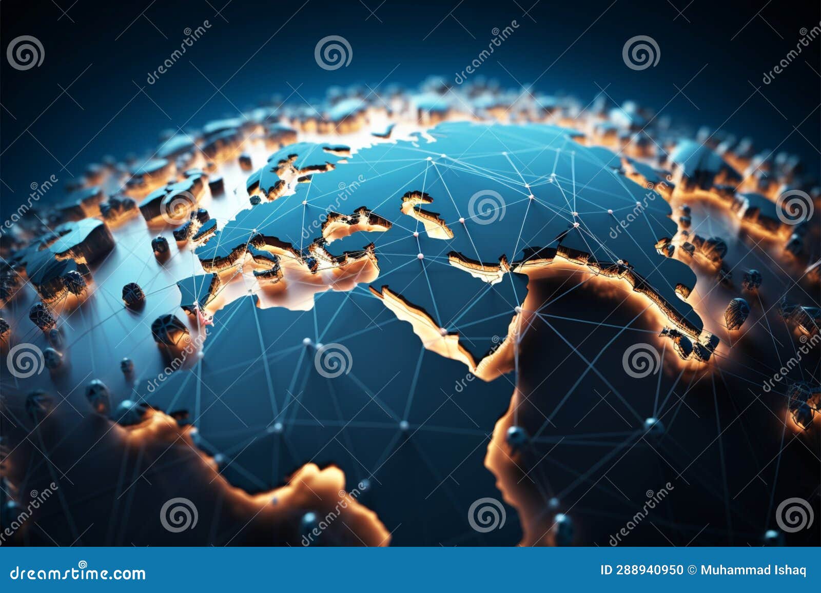 Web of Connection. World Map Embodies Global Networking, Internet ...
