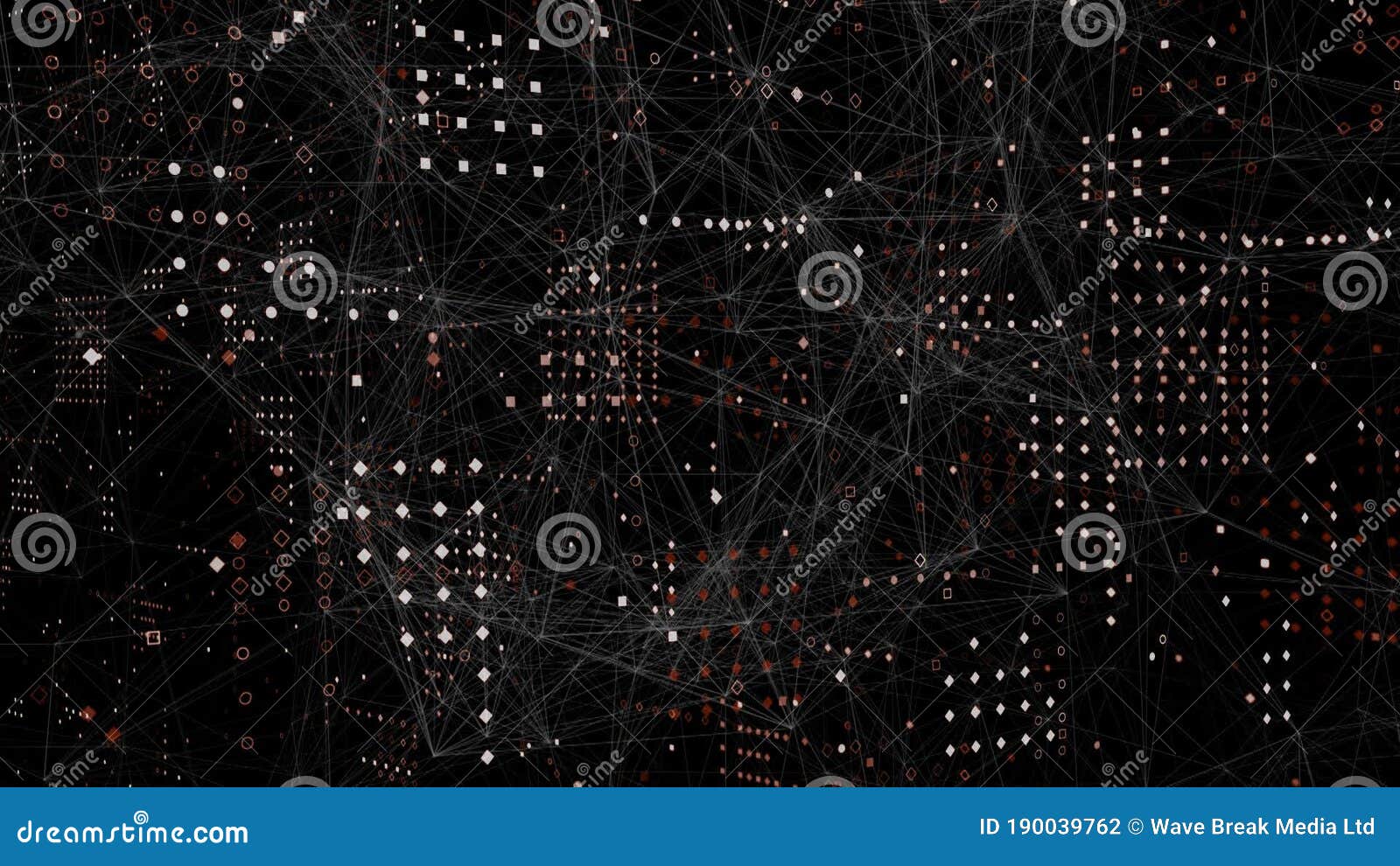 Web of Connections and Squares Against Black Background Stock Footage ...