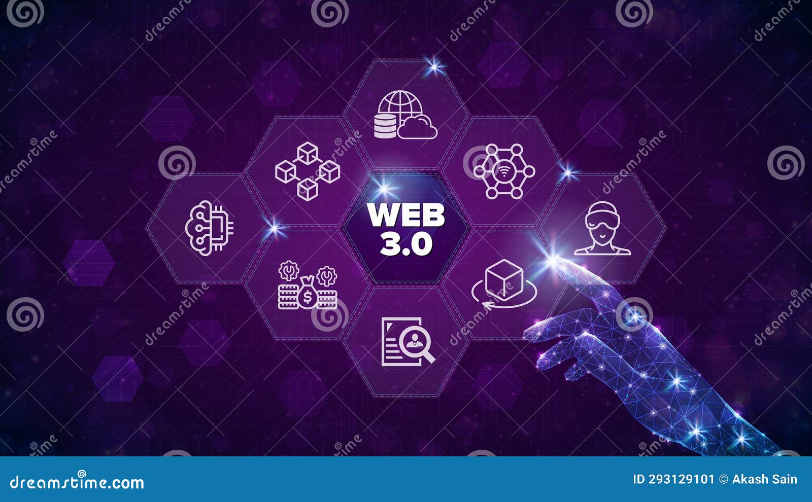 Web 3.0 Construction Concept On Virtual Screen. Semantic Web. Stock ...