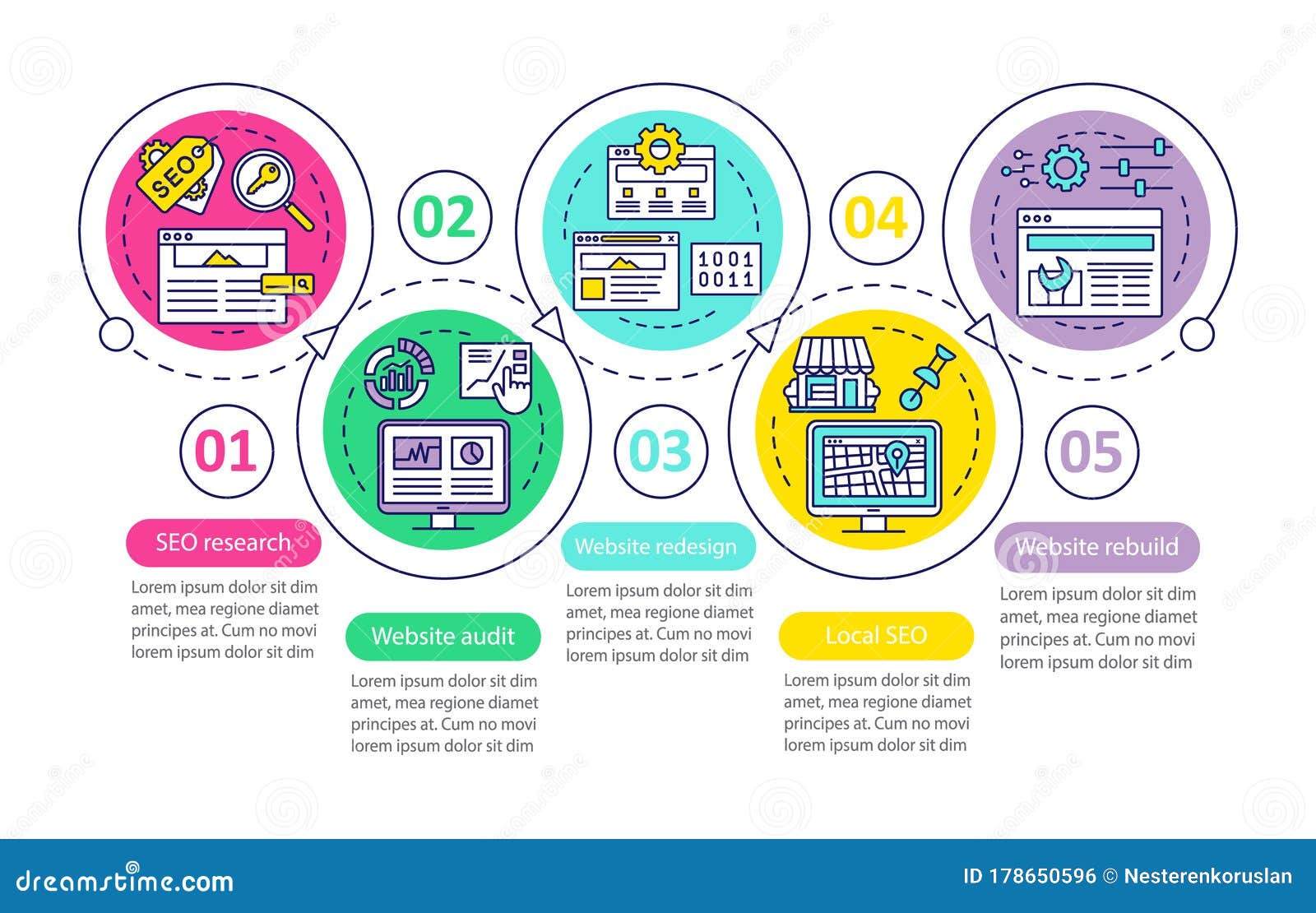 Web Consulting Vector Infographic Template Stock Vector - Illustration ...