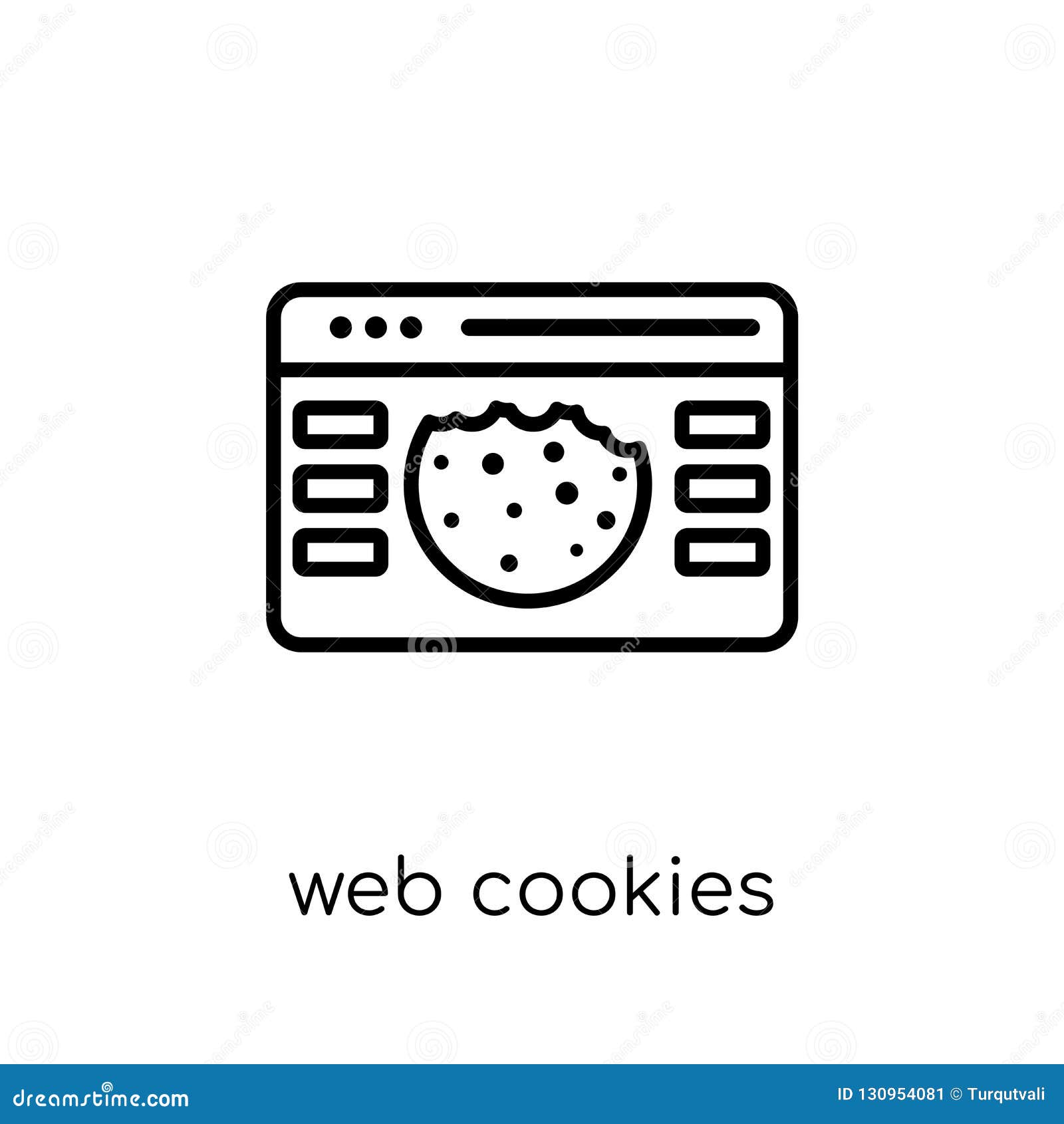 Web Cookies Icon. Trendy Modern Flat Linear Vector Web Cookies I Stock ...