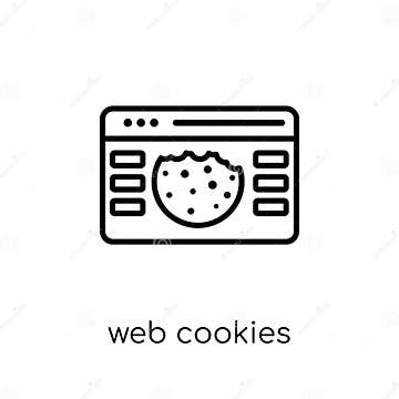 Web Cookies Icon. Trendy Modern Flat Linear Vector Web Cookies I Stock ...