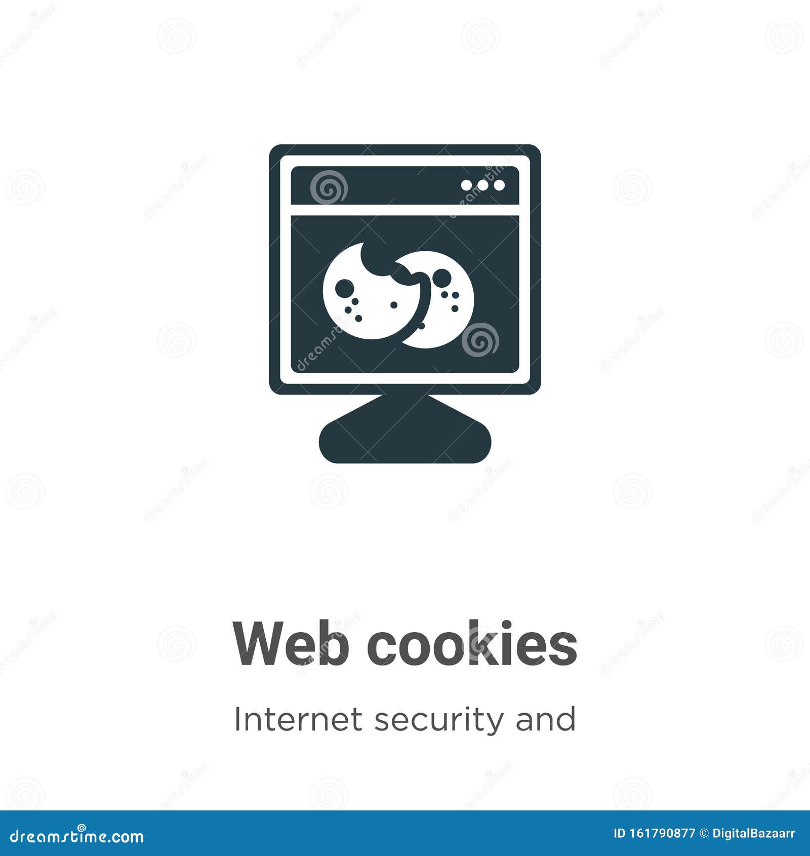 Web Cookies Vector Icon on White Background. Flat Vector Web Cookies ...