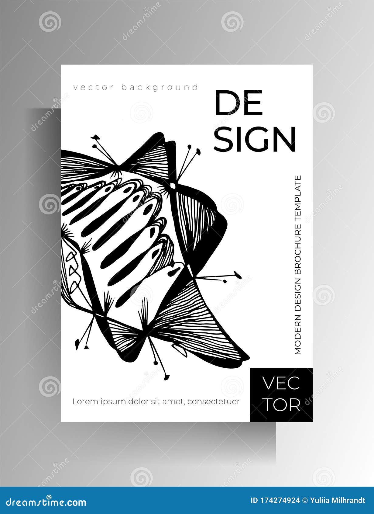 Cover Design. Black and White Illustration Hand-drawn Stock ...