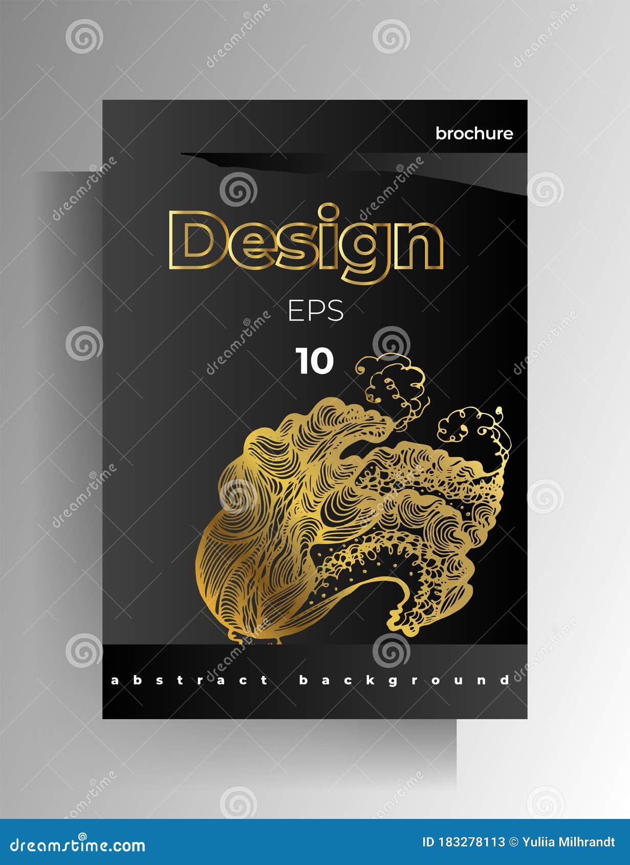 Cover Design for Book, Magazine, Poster. Gold and Black Stock ...