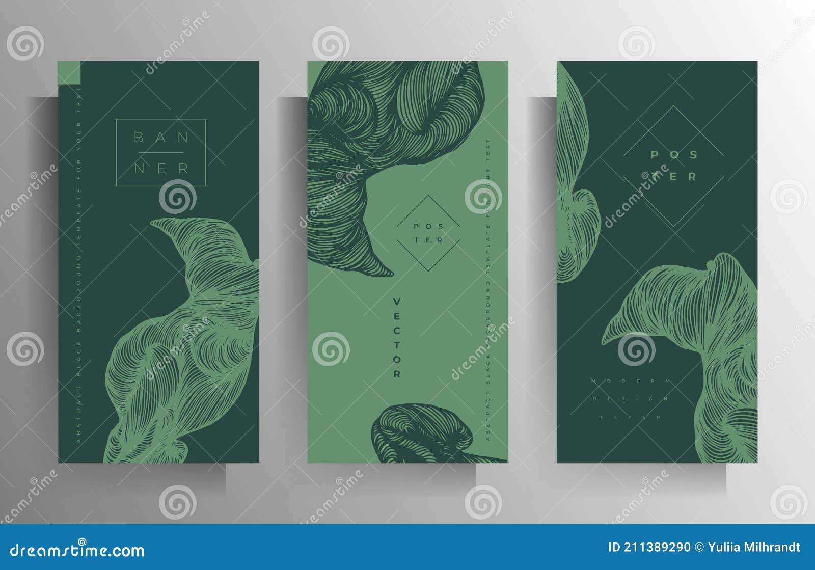 Cover Design for Brochure, Banner, Catalog, Flyer Template Set. Hand ...