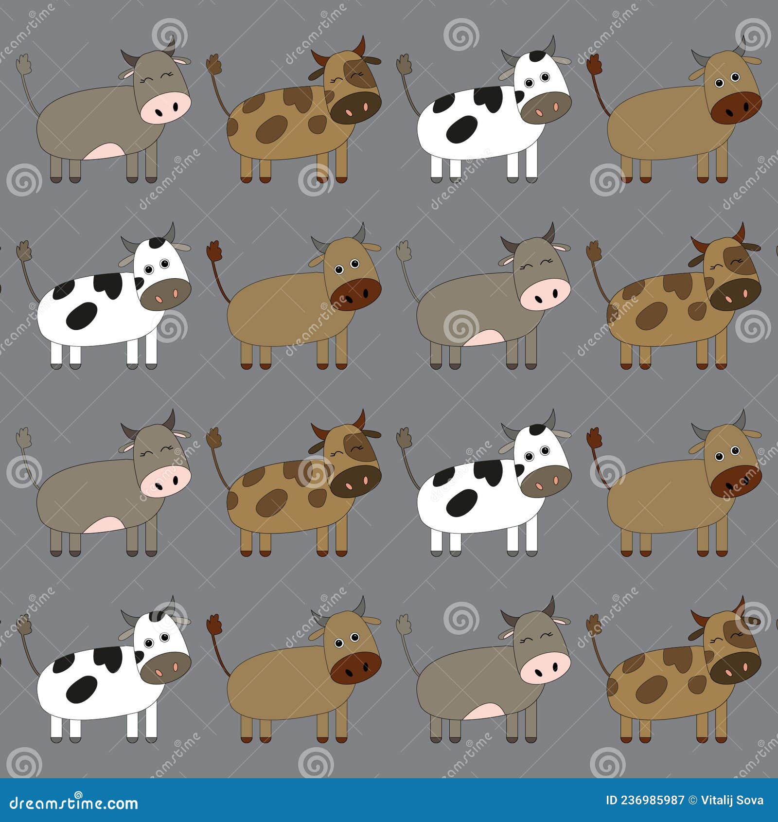 Cows pattern stock illustration. Illustration of colorful - 236985987