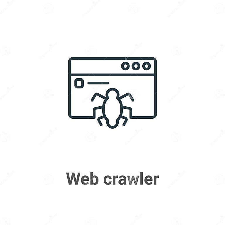 Web Crawler Outline Vector Icon. Thin Line Black Web Crawler Icon, Flat ...