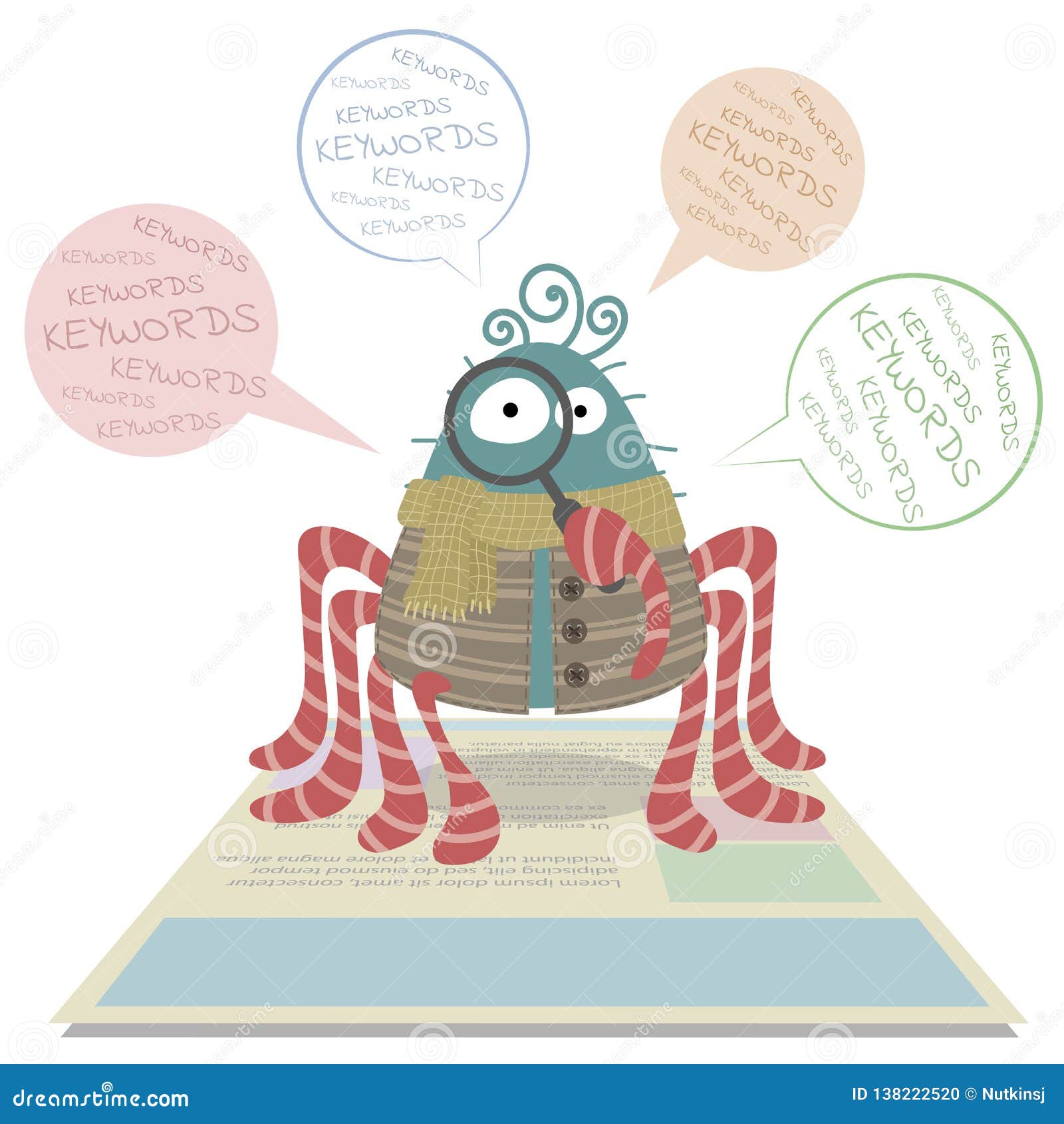 Web Crawler Spider stock vector. Illustration of magnifying - 138222520