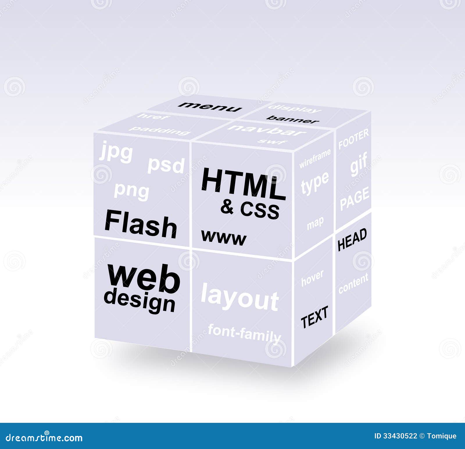 Web cube stock vector. Illustration of shadow, layout - 33430522