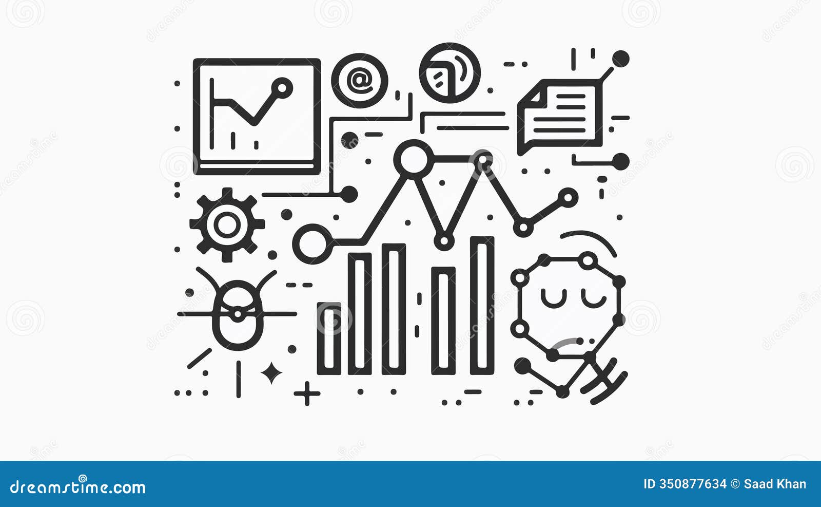 Web Data Analysis with Graphs Outline Icon for Professional Usage Stock ...