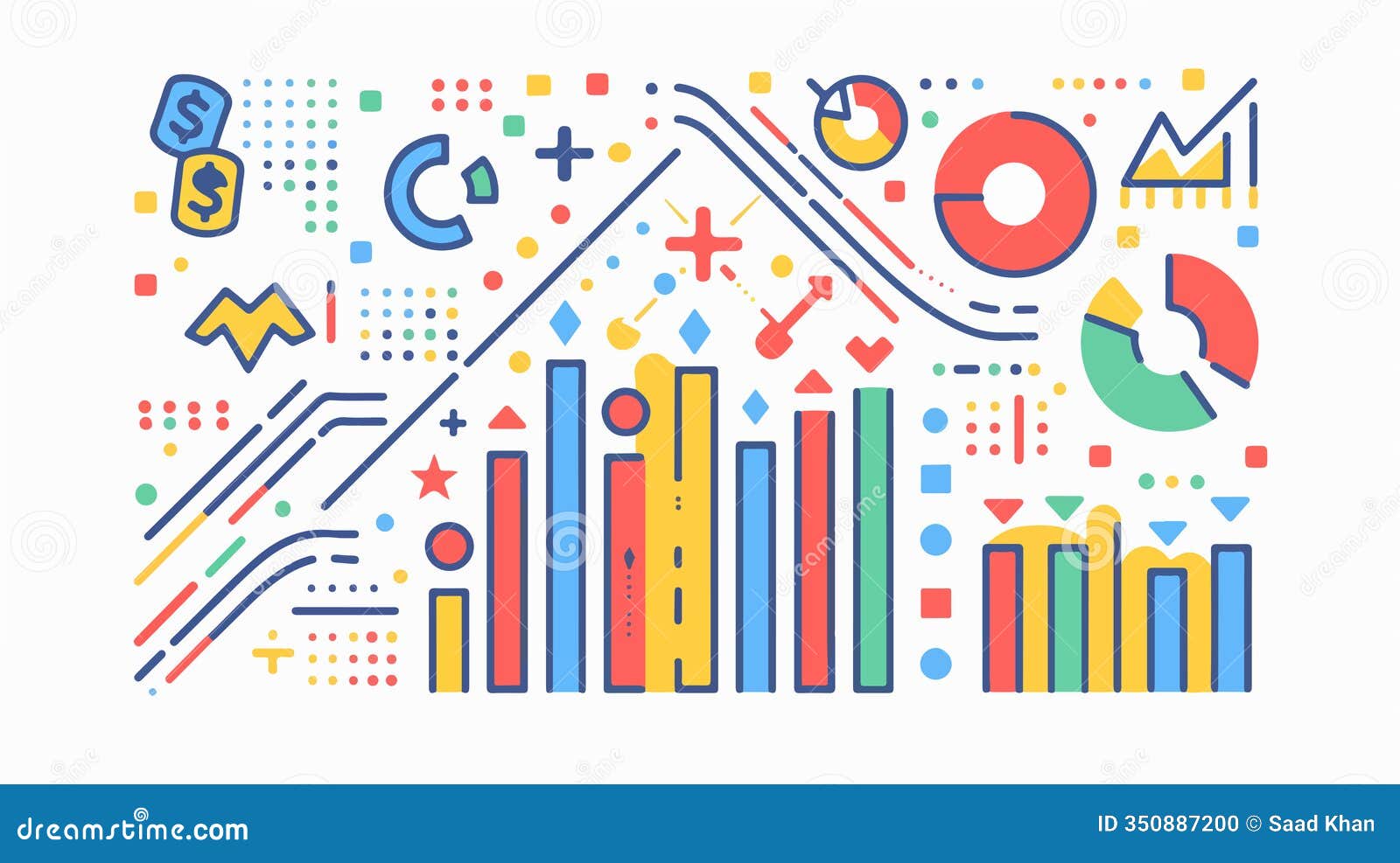 Web Data Analysis with Graphs Outline Icon for Professional Usage Stock ...