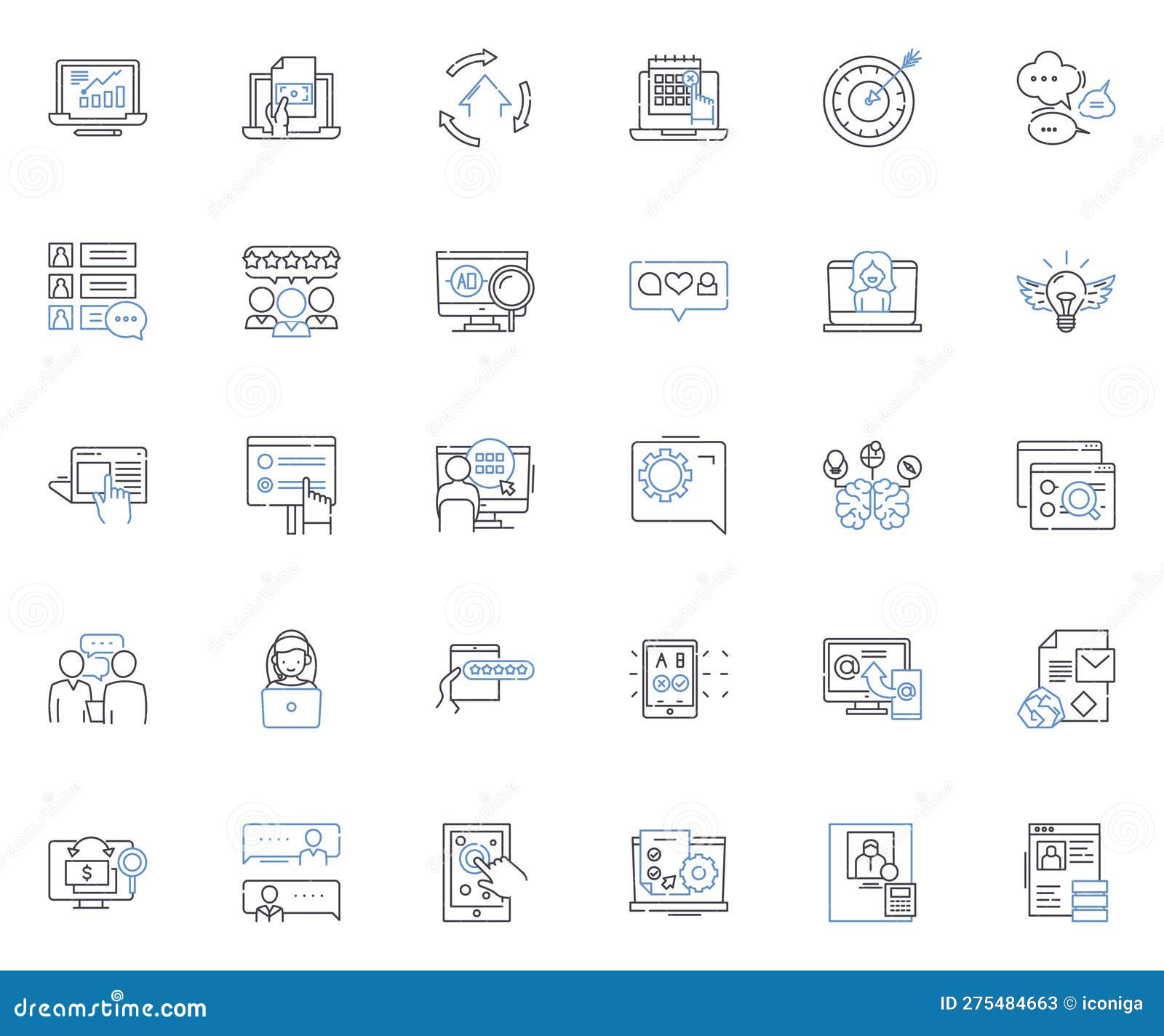Web Data Line Icons Collection Scraping Crawling Extraction Parsing 3740