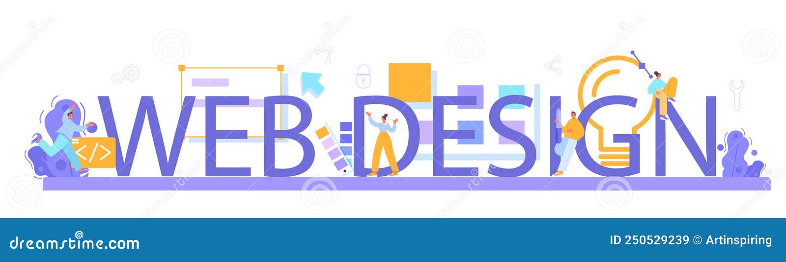 Web Design Web Banner or Landing Page Set. Interface and Content Stock ...