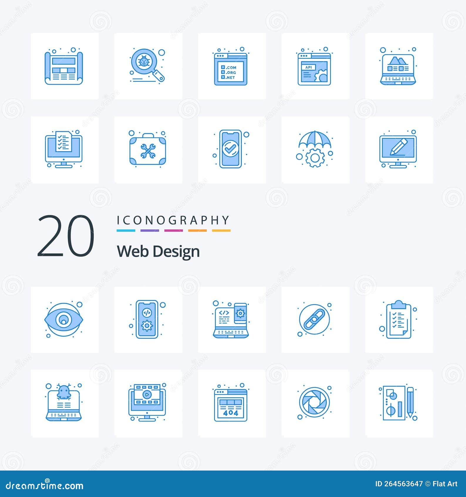 20 Web Design Blue Color Icon Pack Like List Url Web Link Web Design ...
