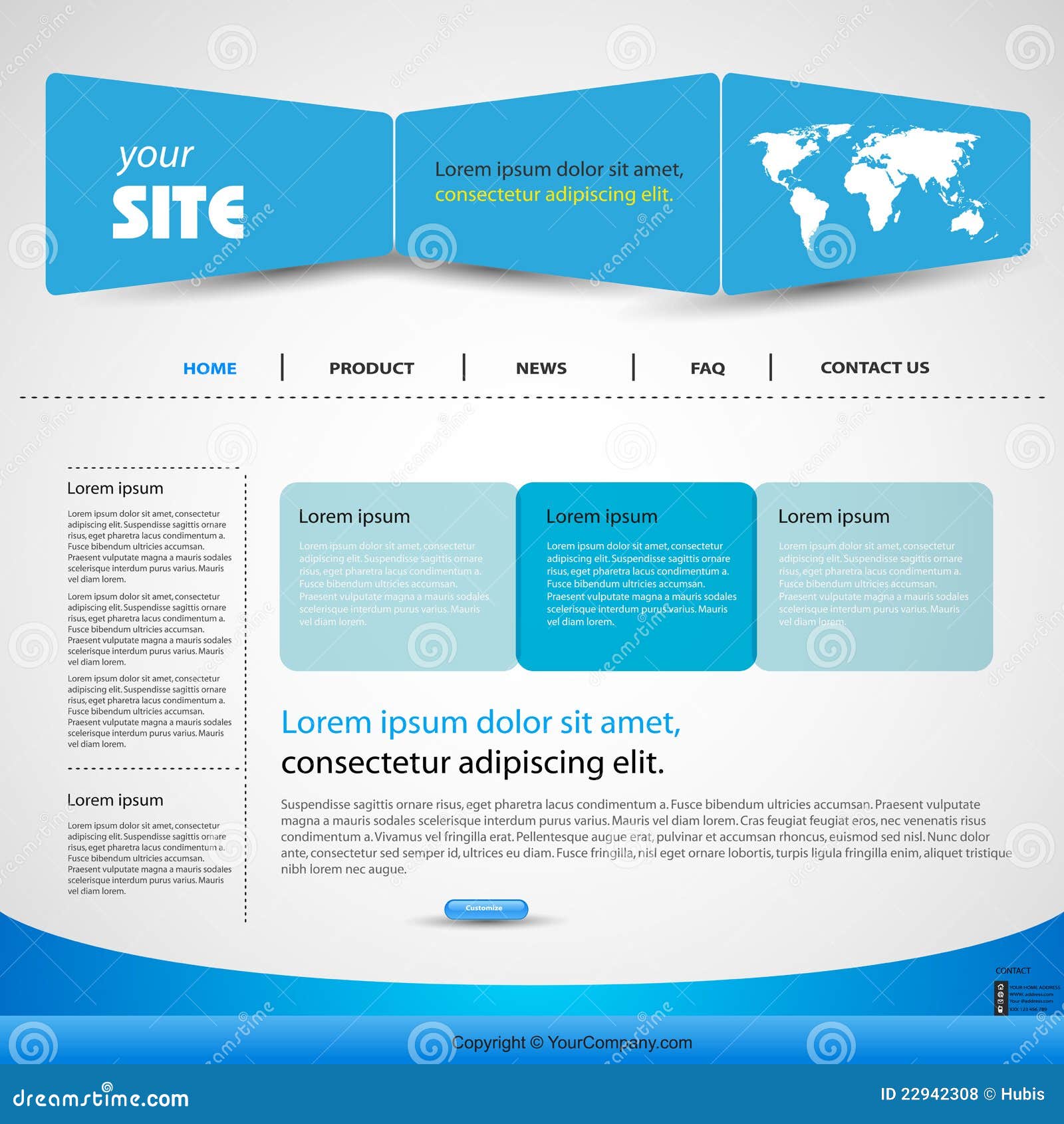 Web design blue template stock vector. Illustration of line - 22942308