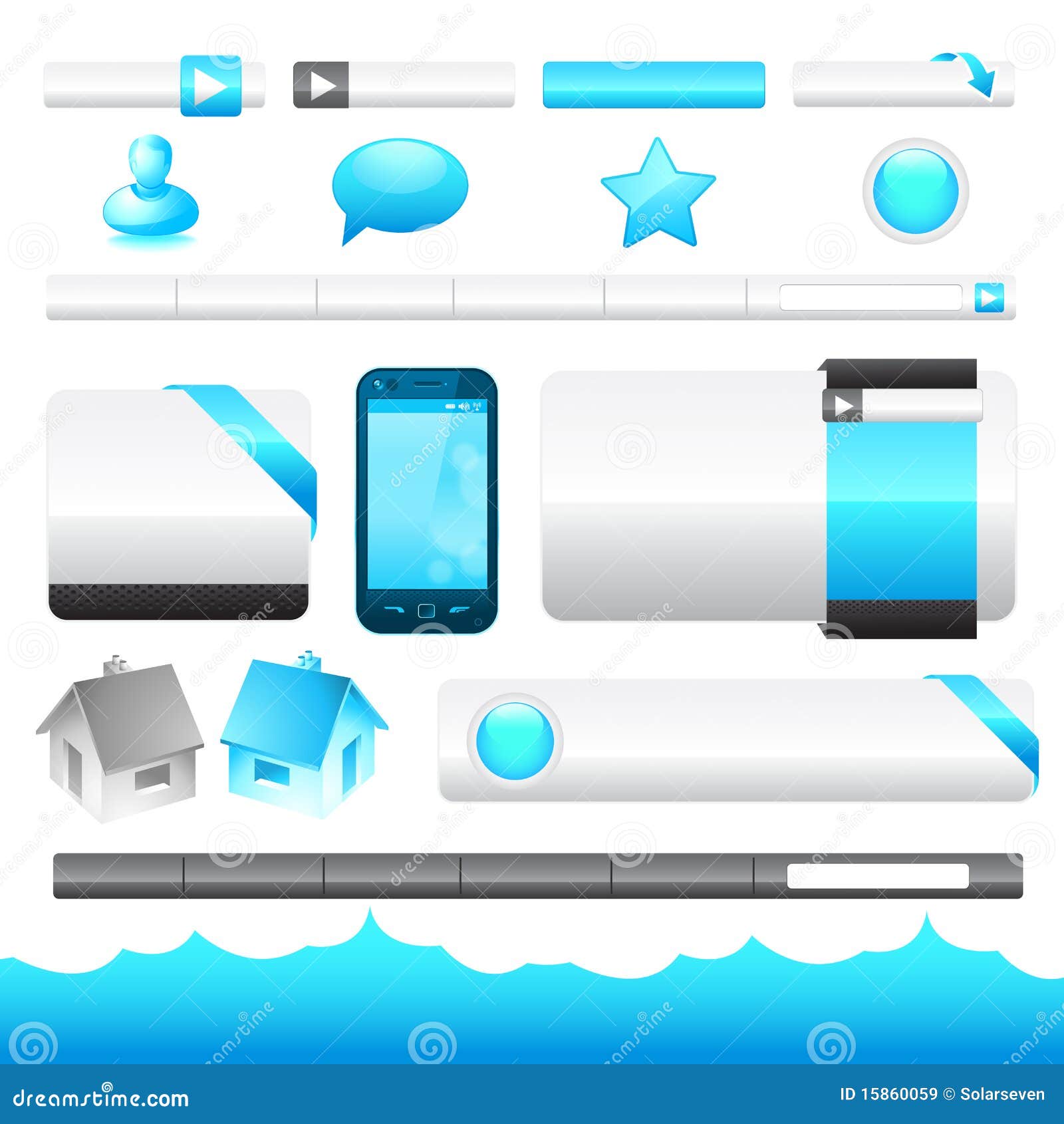 Web Design Boxes Elements stock vector. Illustration of button - 15860059