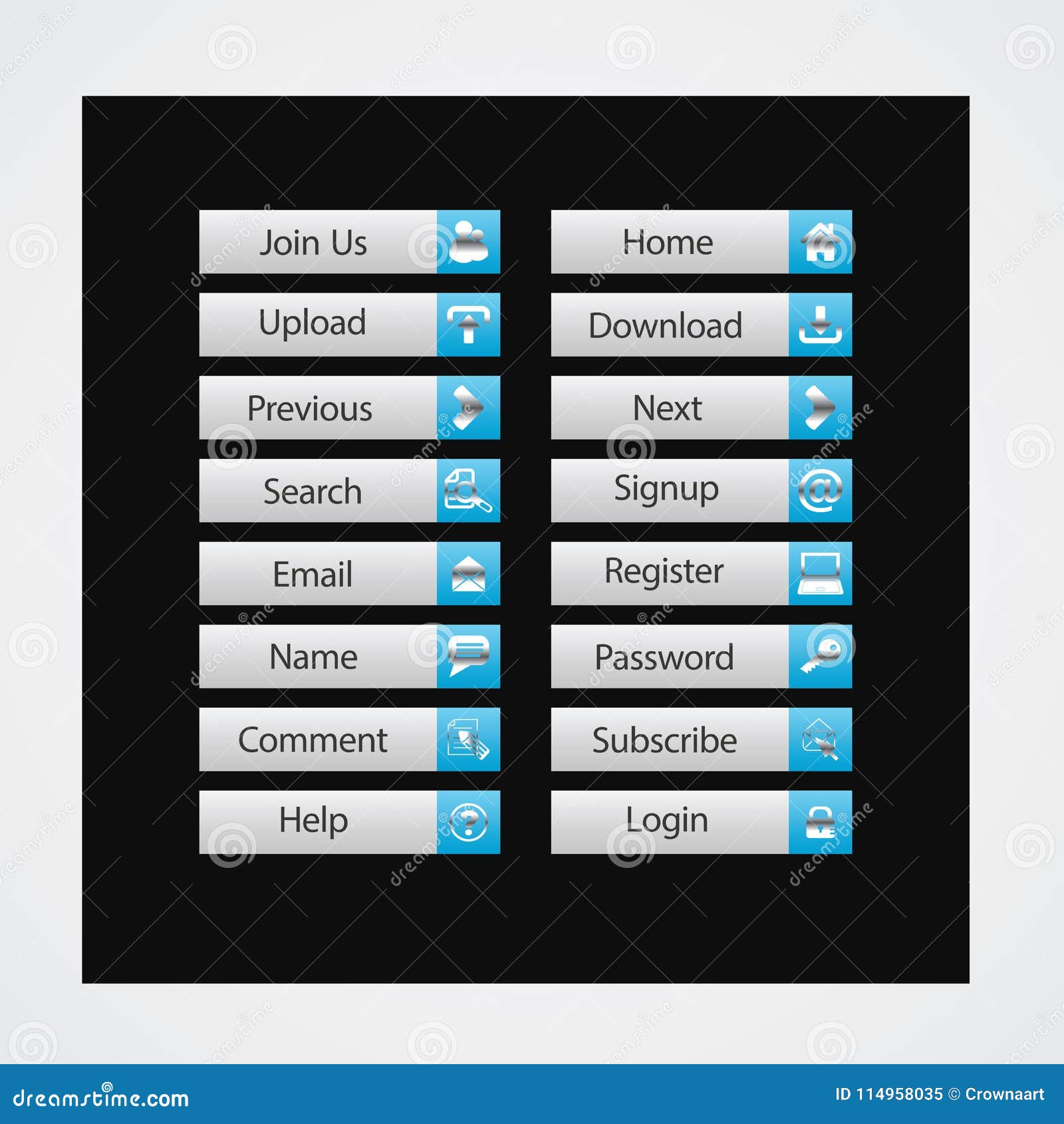 Web Design buttons Theme stock illustration. Illustration of elearning ...
