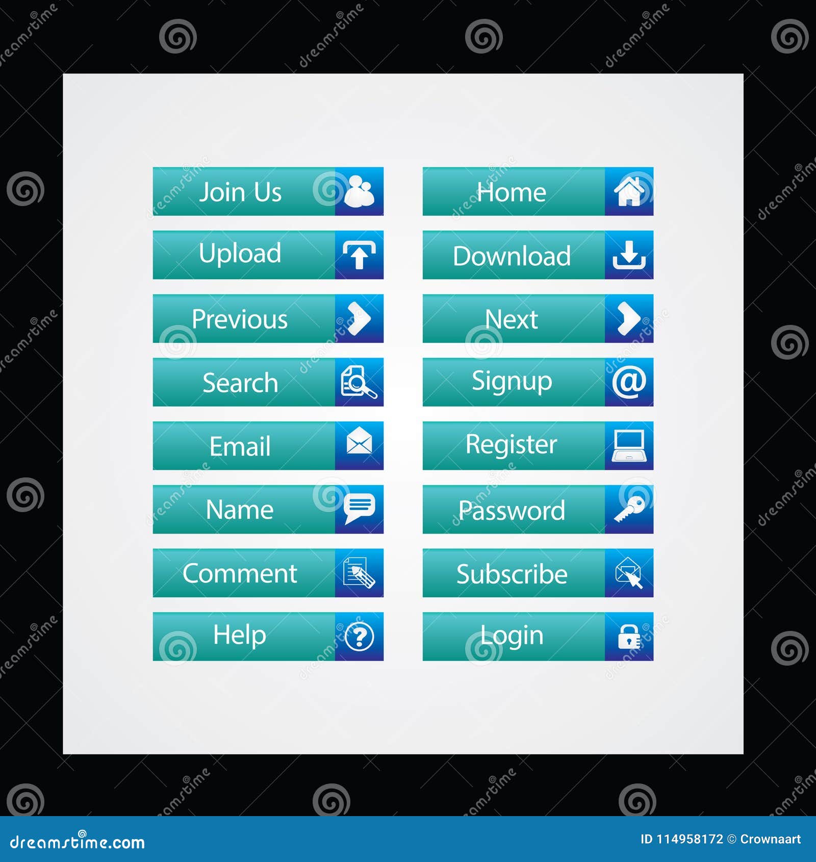 Web Design buttons Theme stock illustration. Illustration of ecommerce - 114958172