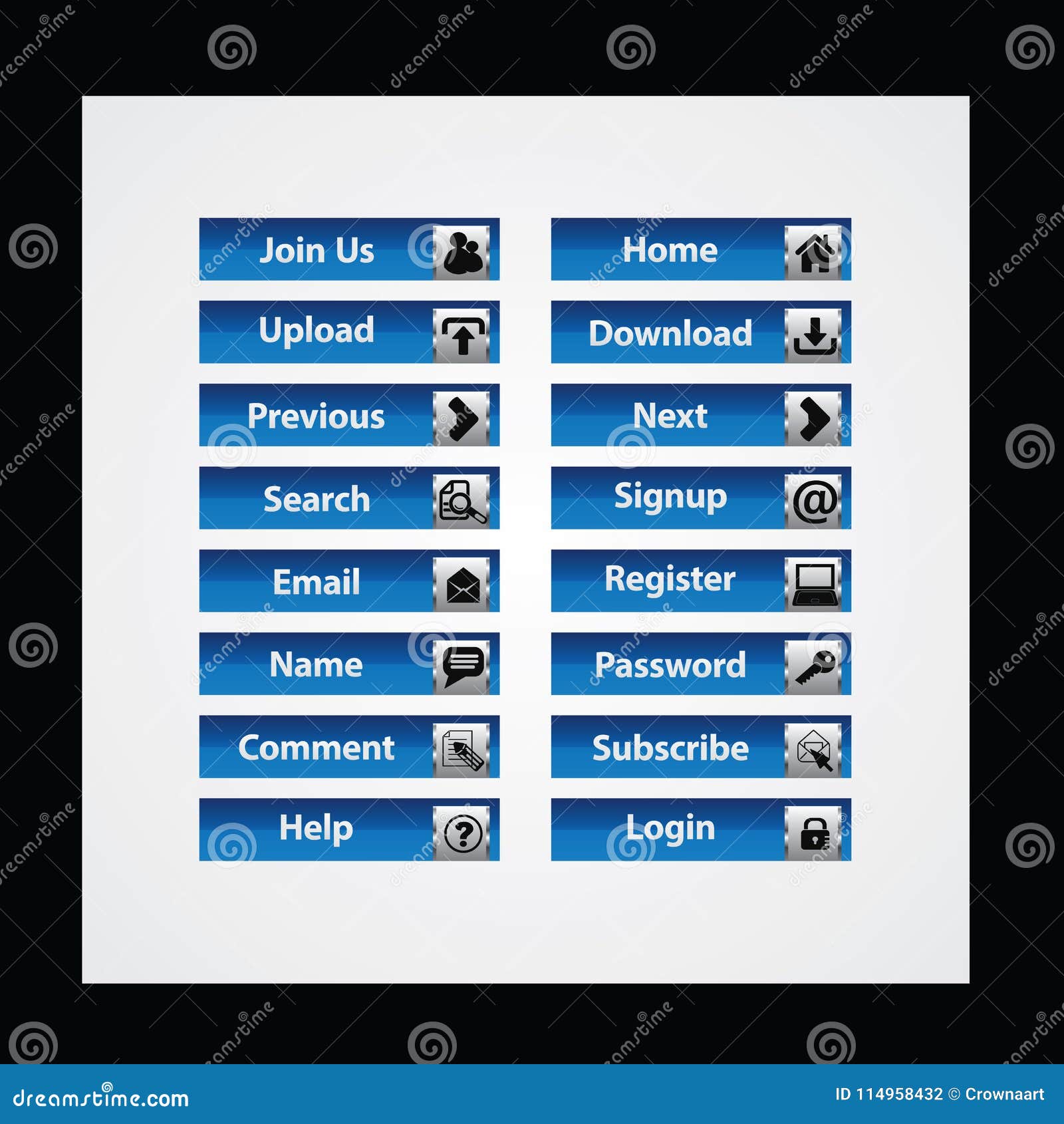 Web Design buttons Theme stock illustration. Illustration of alarm ...