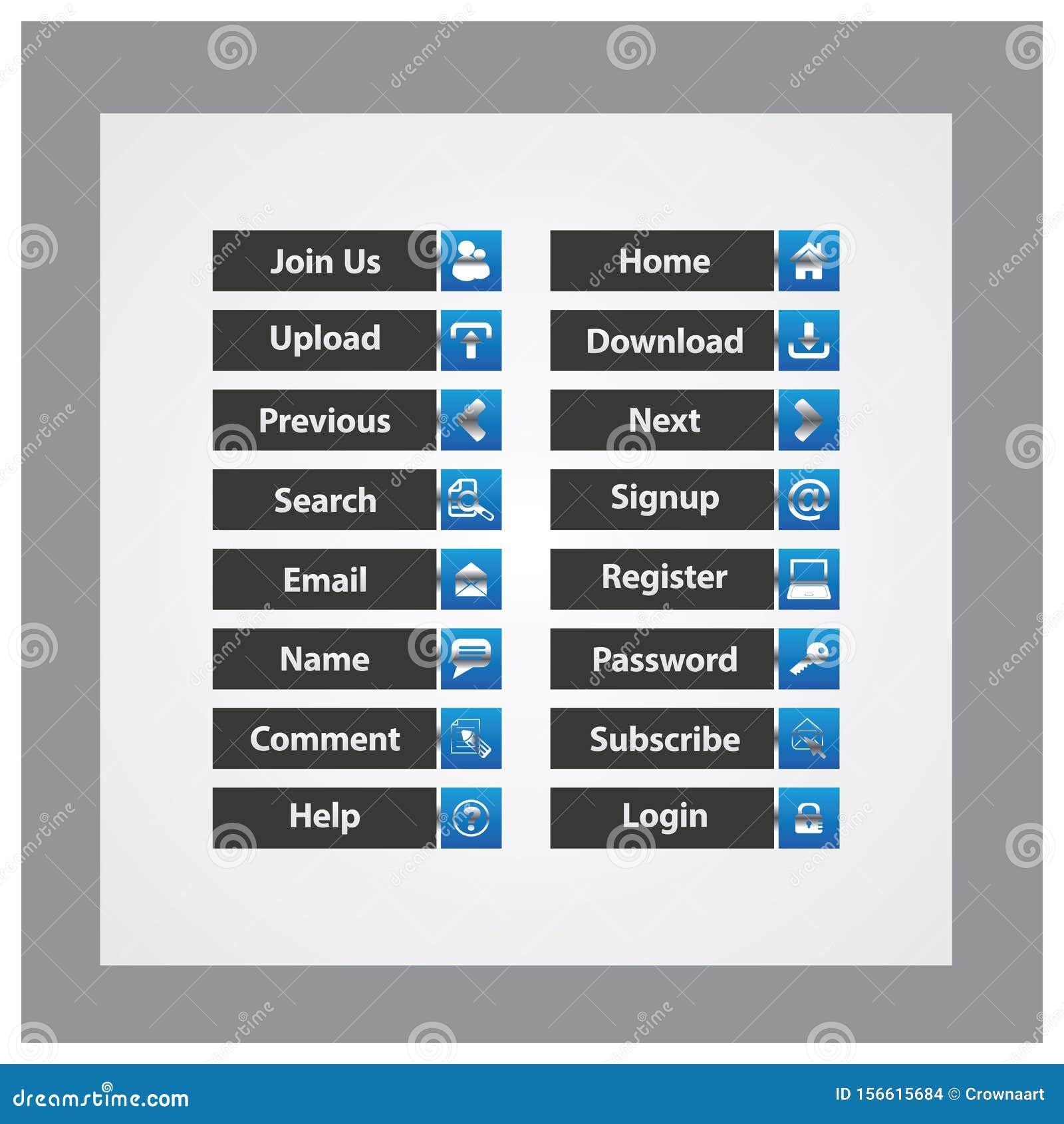 Web Design Buttons Theme Illustration Stock Illustration - Illustration ...