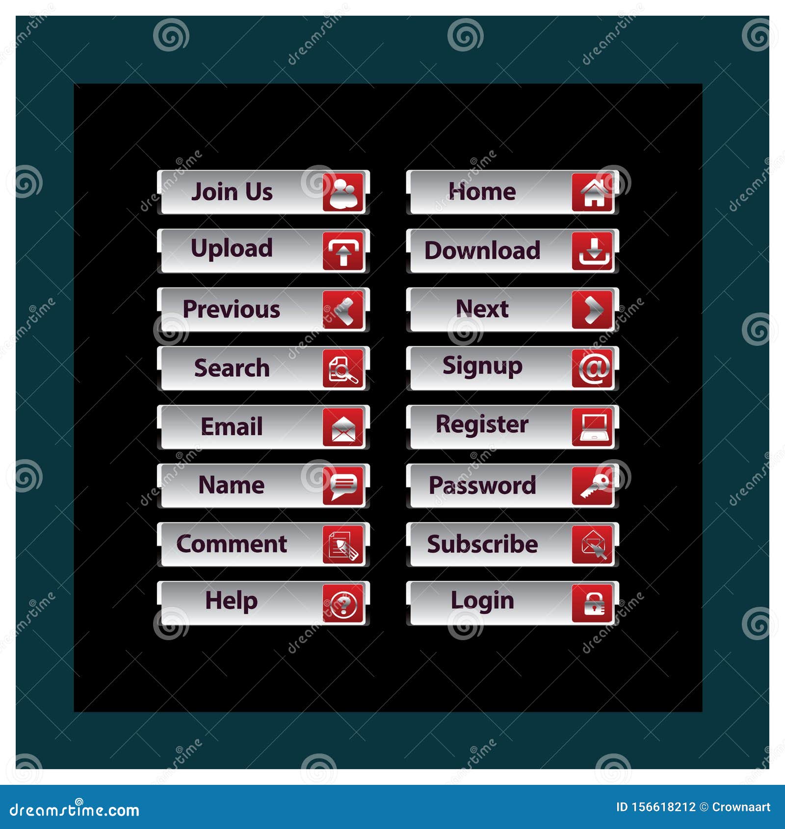 Web Design Buttons Theme Illustration Stock Illustration - Illustration ...