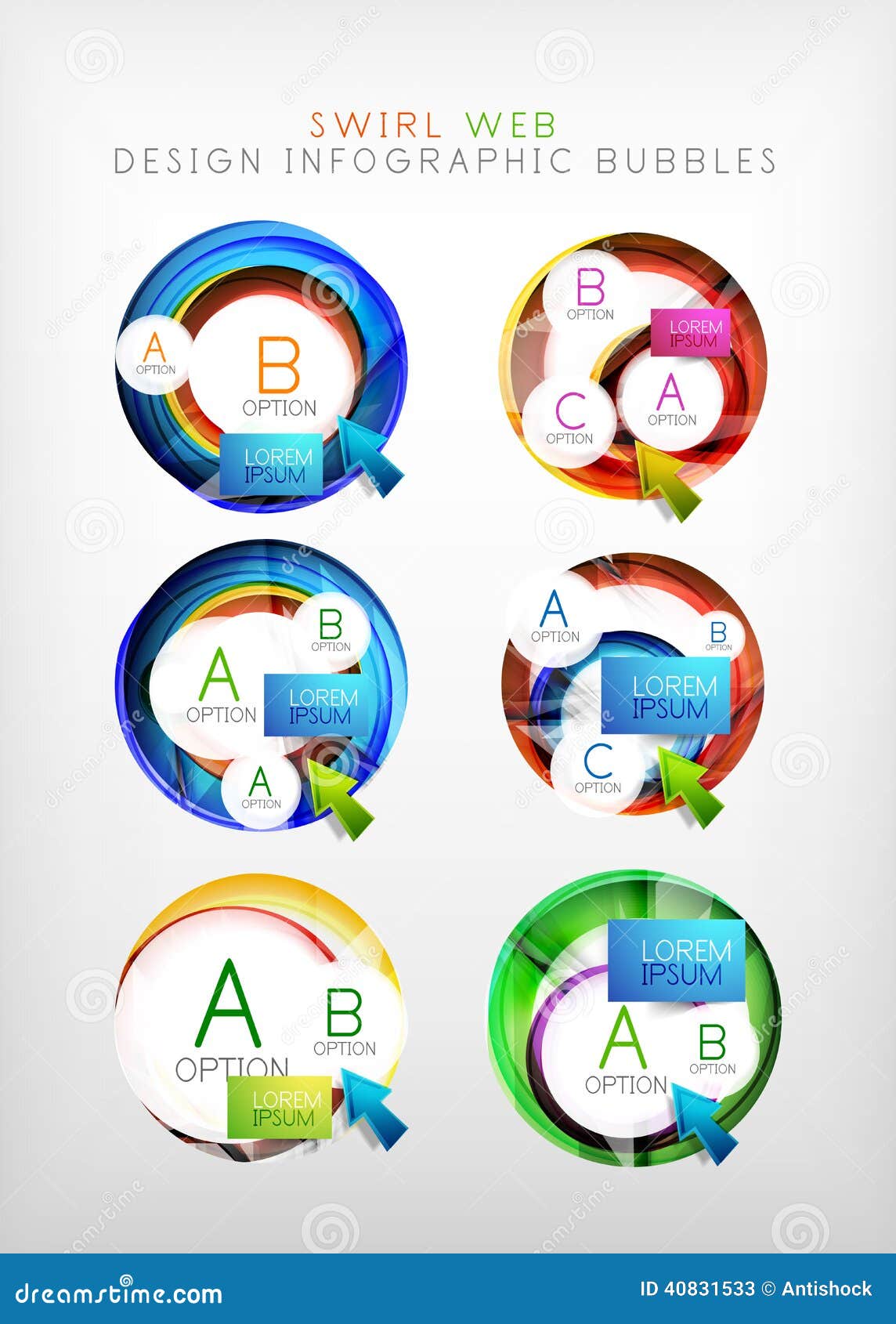 Web Design Circle Boxes for Web Promotion Stock Vector - Illustration ...