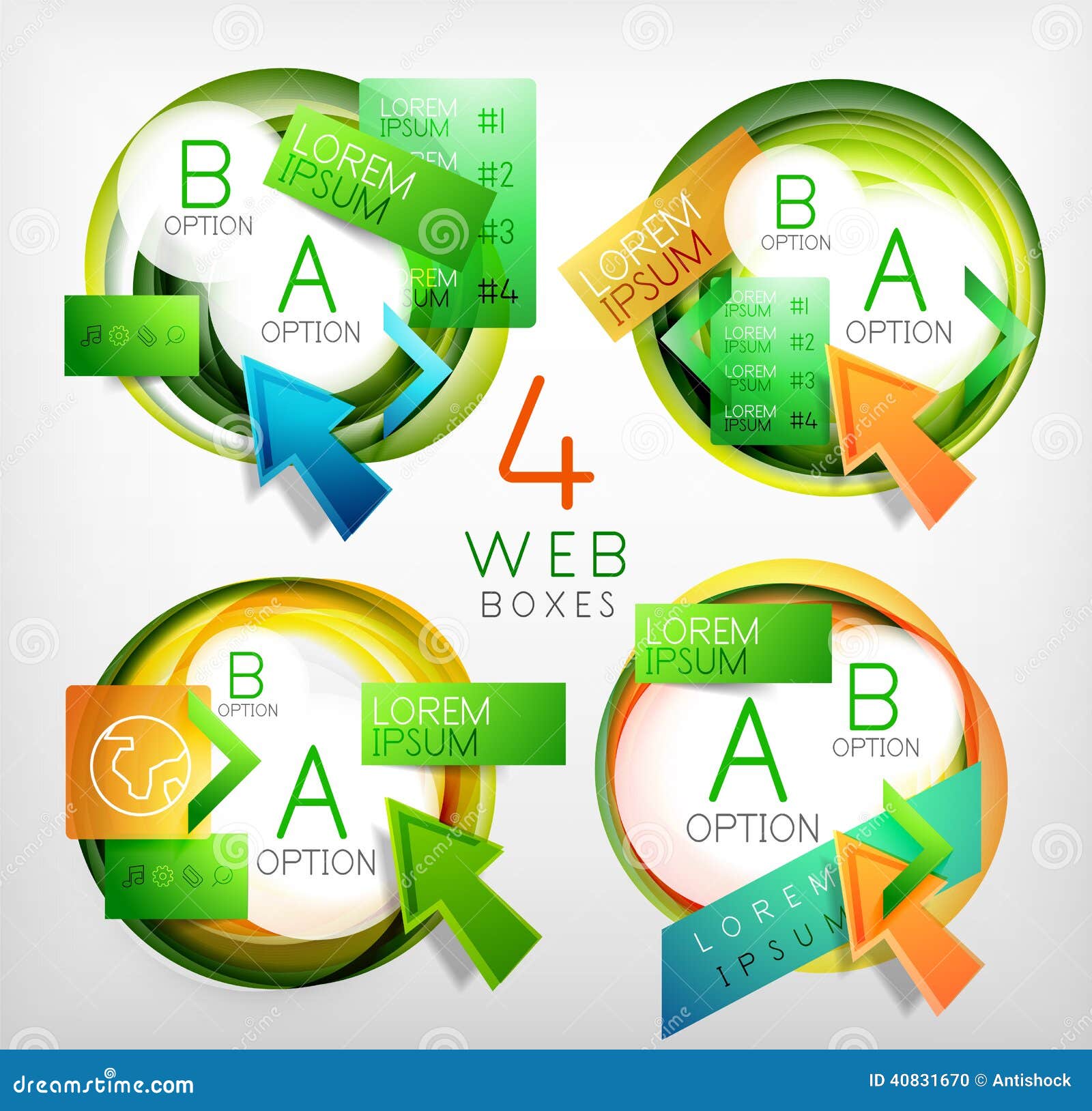Web Design Circle Boxes for Web Promotion Stock Vector - Illustration ...