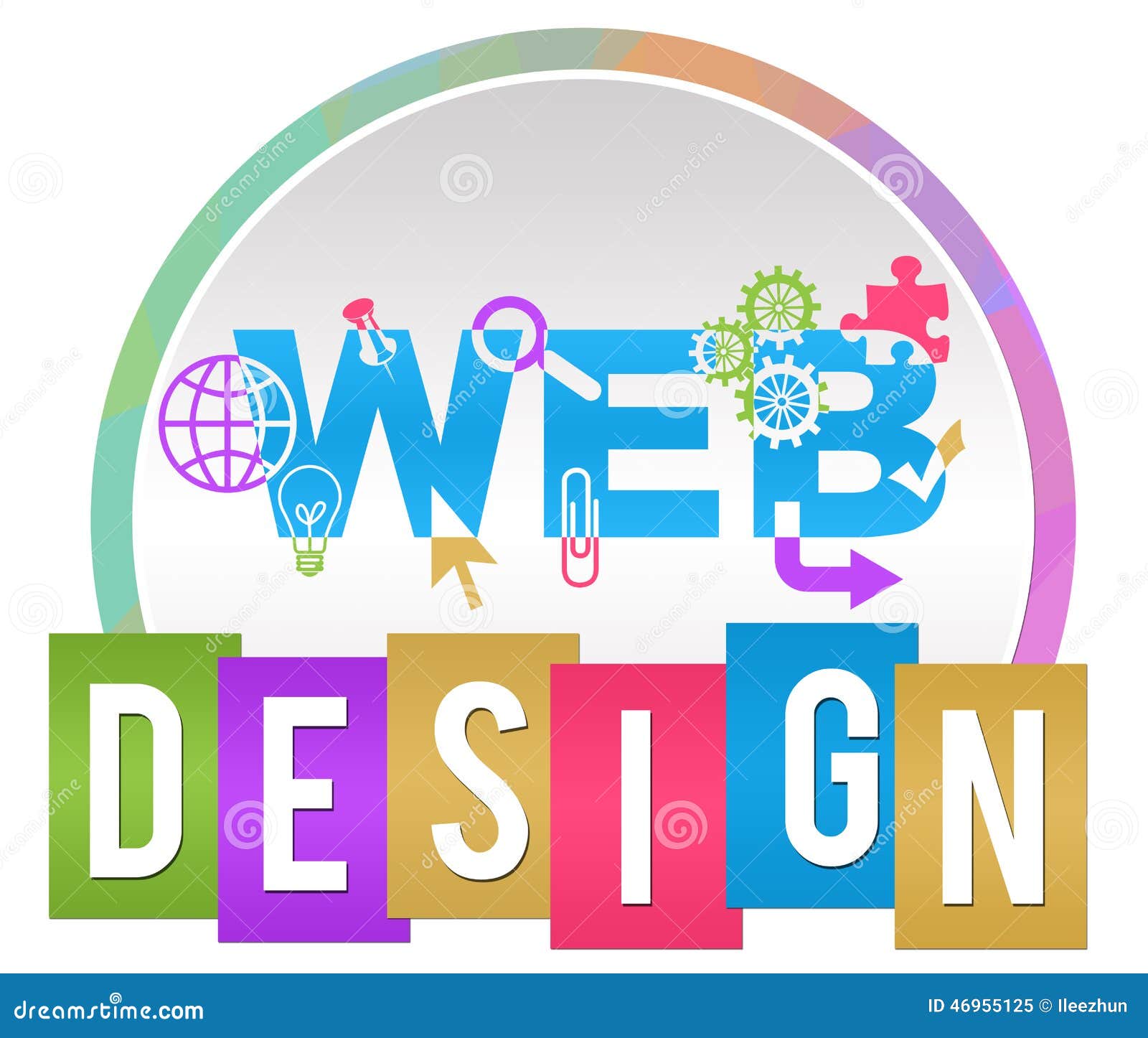Web Design Circle Stripe Colorful Stock Illustration - Illustration of ...