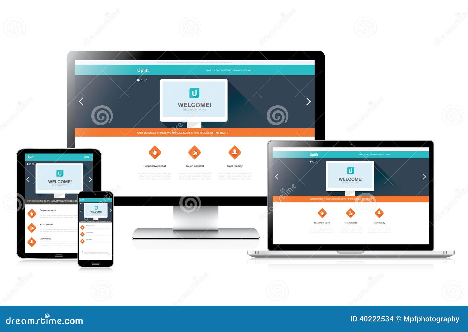 Web Design Completamente Rispondente Piano Del Sito Web in Computer ...