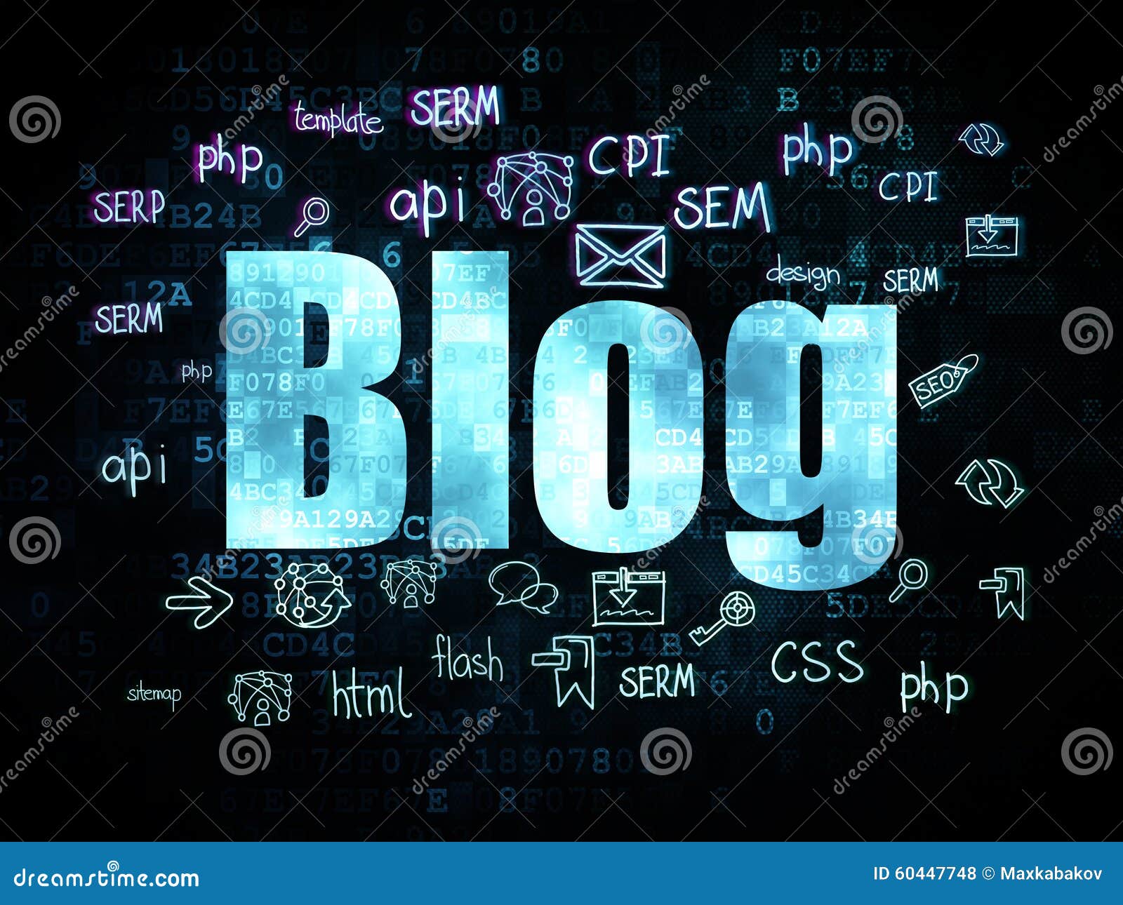 Web Design Concept: Blog on Digital Background Stock Photo - Image of ...