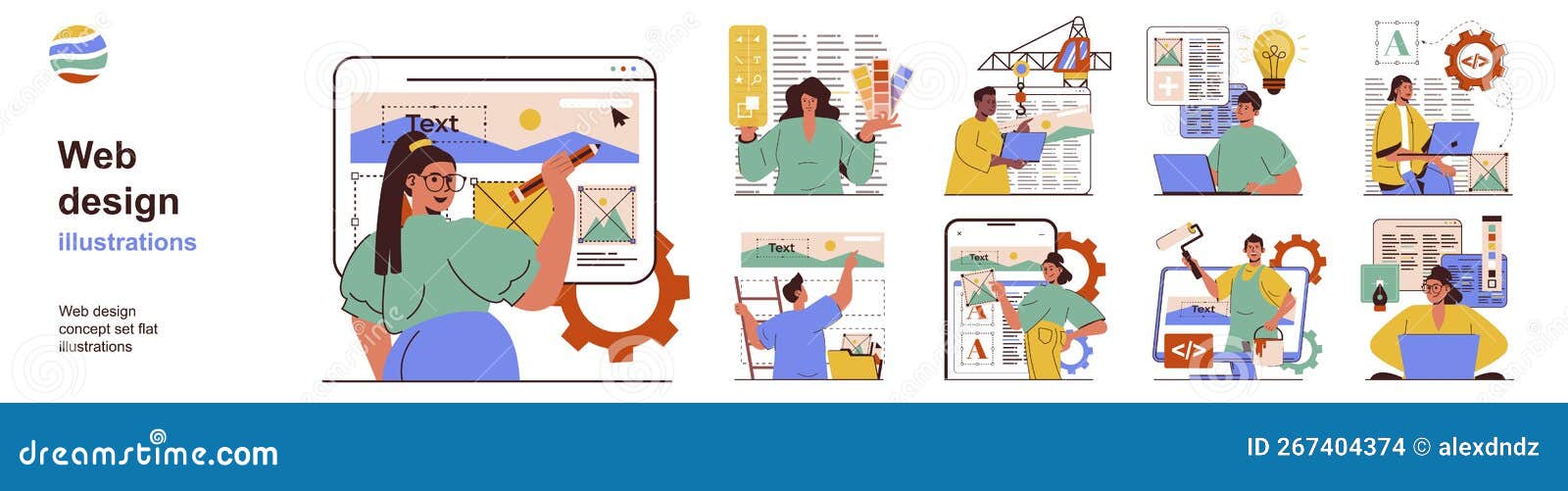 Web Design Concept with Character Situations Collection Stock Photo ...