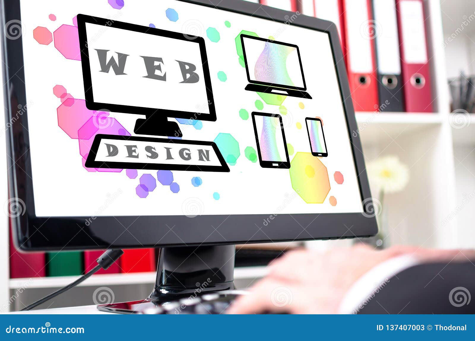Web Design Concept on a Computer Screen Stock Image - Image of devices ...