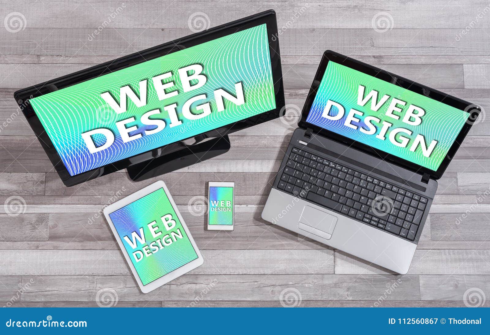 Web Design Concept on Different Devices Stock Image - Image of computer ...