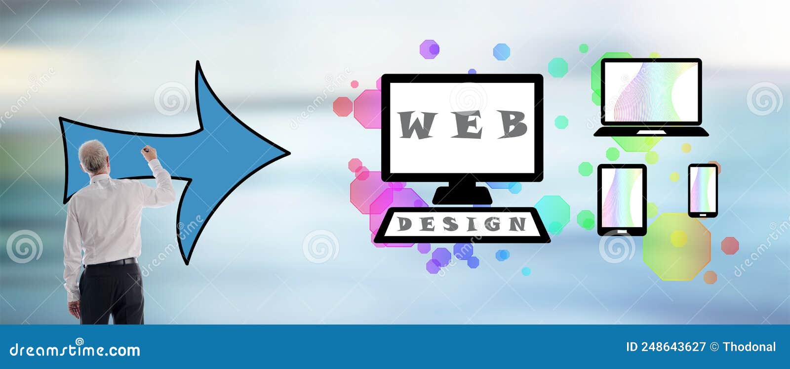 Web Design Concept Drawn by a Man Stock Image - Image of homepage ...