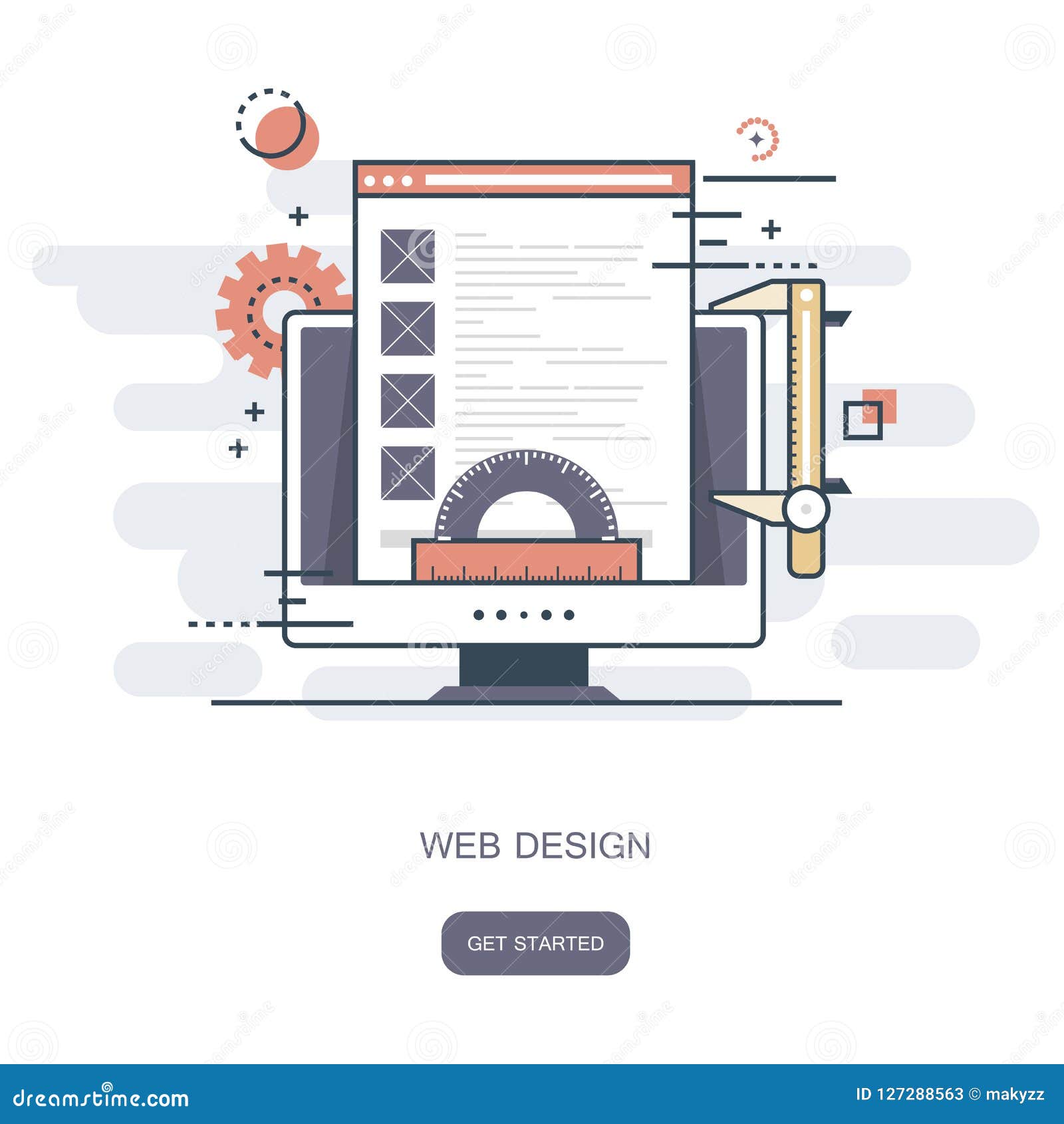 Web Design Concept. Flat Vector Illustration Stock Vector ...