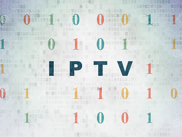Web Design Concept: IPTV on Digital Data Paper Background Stock ...