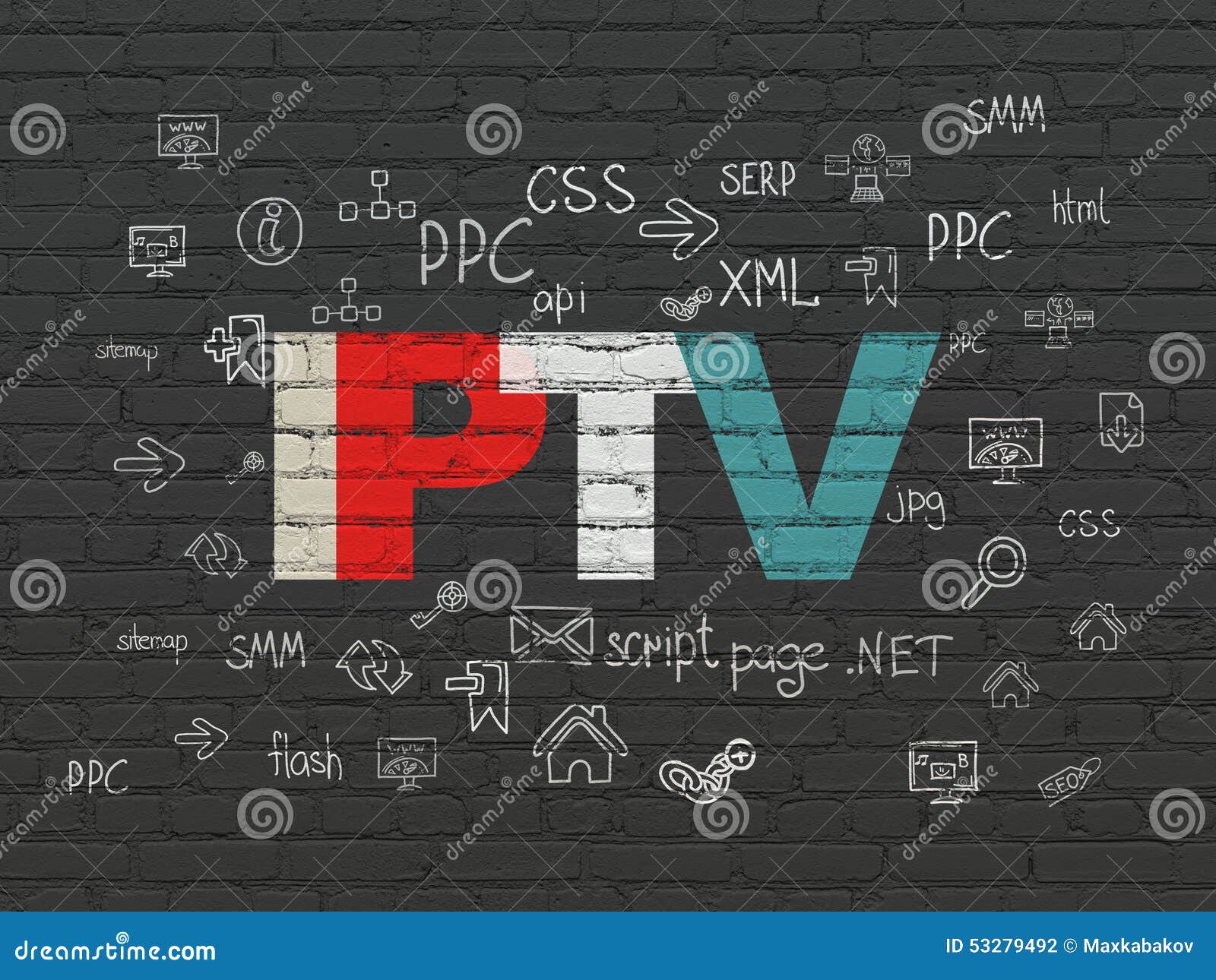 3D Render . IPTV . Online Television Broadcasting . Technology Concept ...