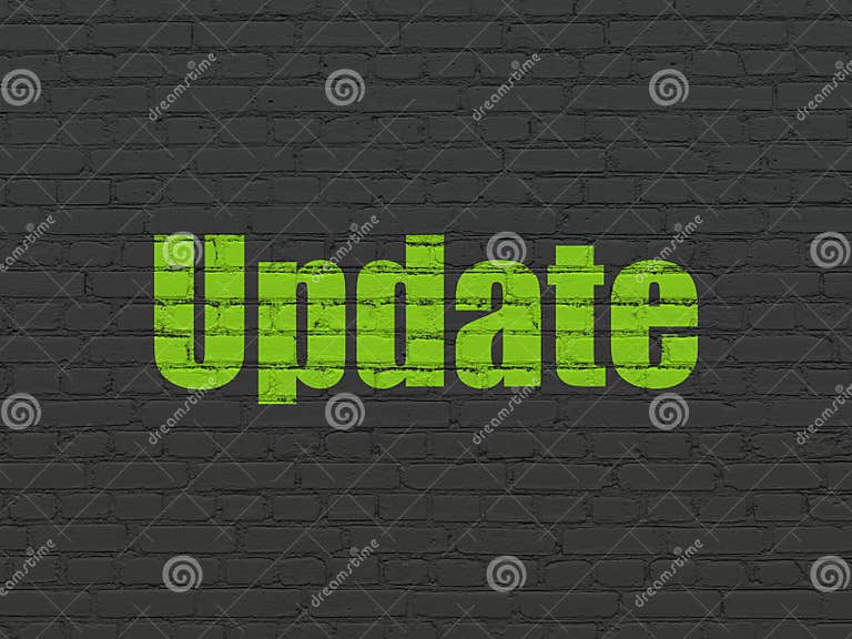 Web Design Concept: Update on Wall Background Stock Illustration ...