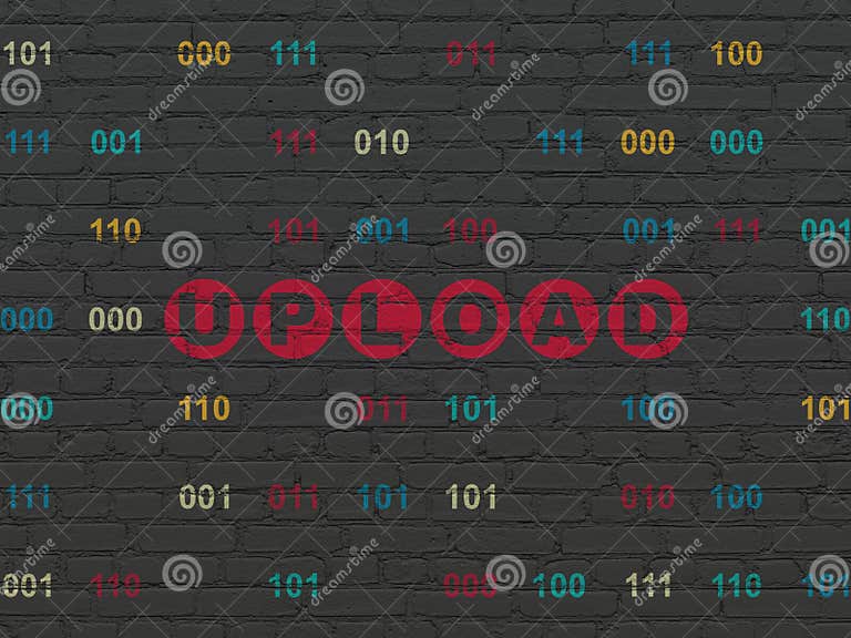 Web Design Concept: Upload on Wall Background Stock Illustration - Illustration of development ...