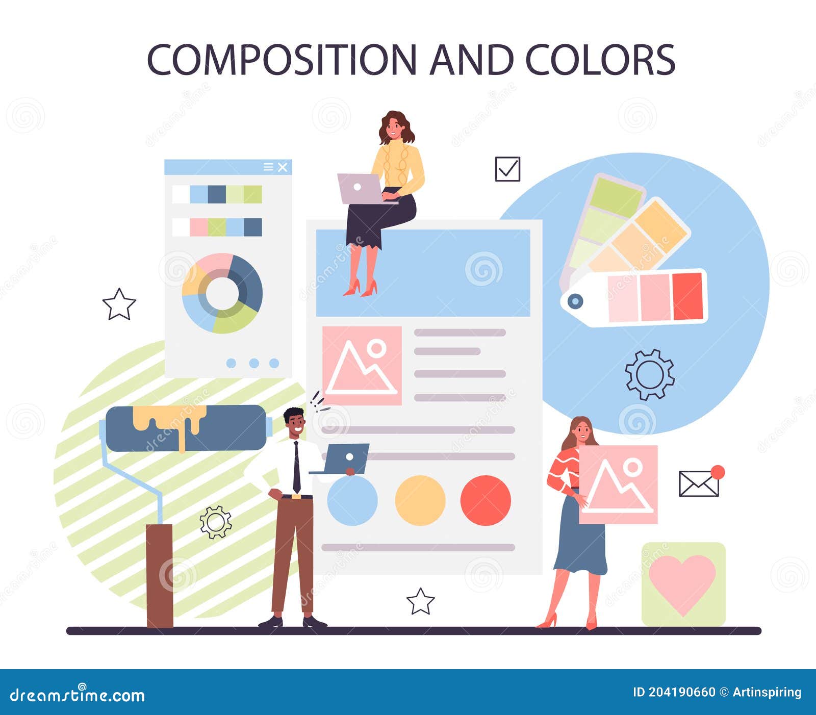 Web Design Concept. Presenting Content on Web Pages Stock Vector ...