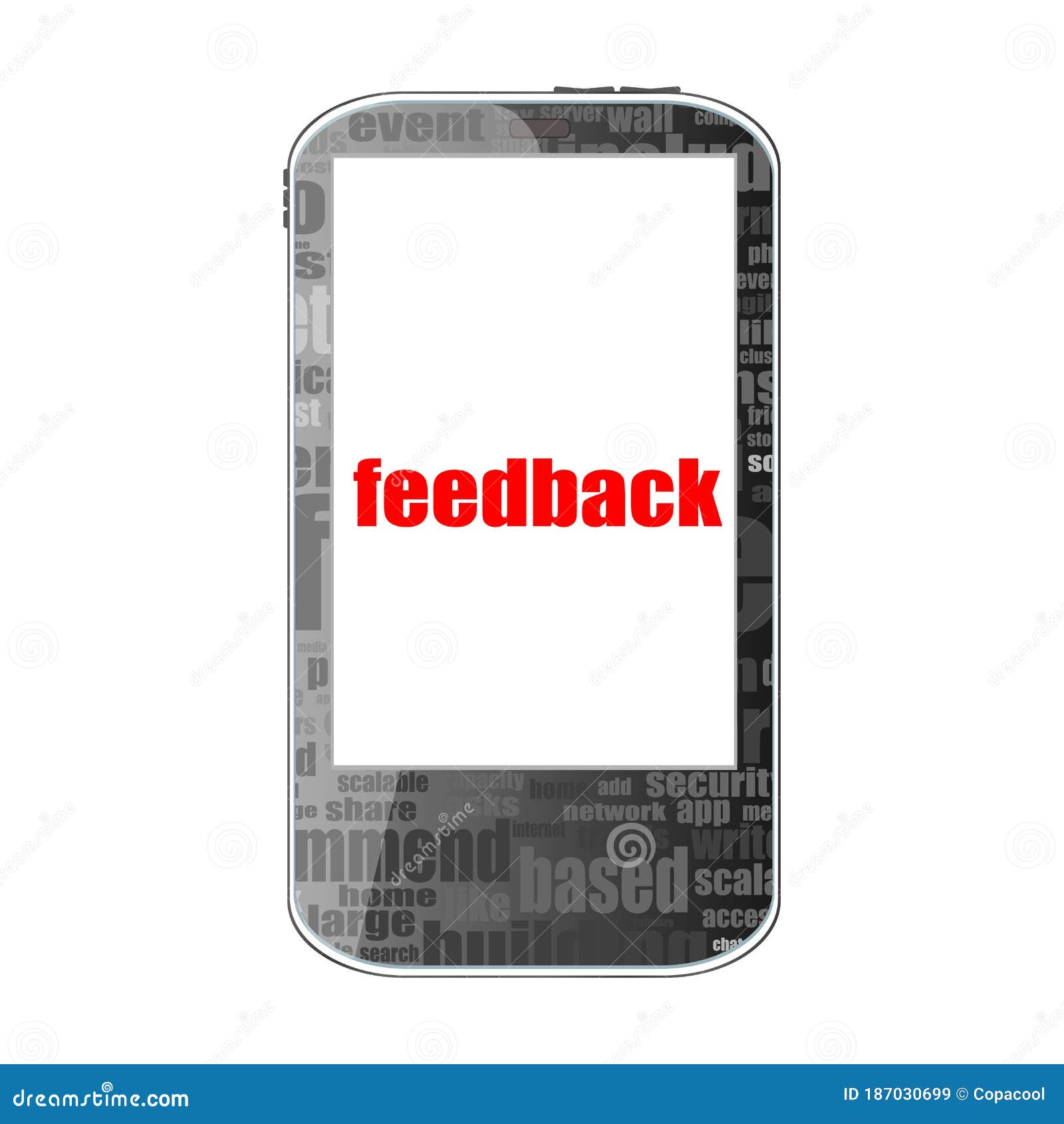 Web Design Concept. Smartphone with Text Feedback on Display Isolated ...