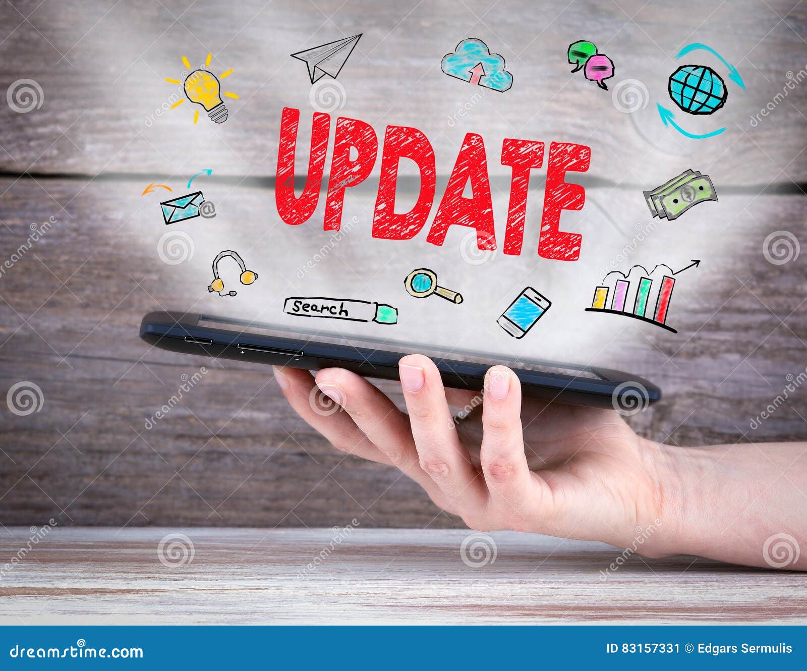 Web Design Concept. Tablet Computer in the Hand Stock Image - Image of ...