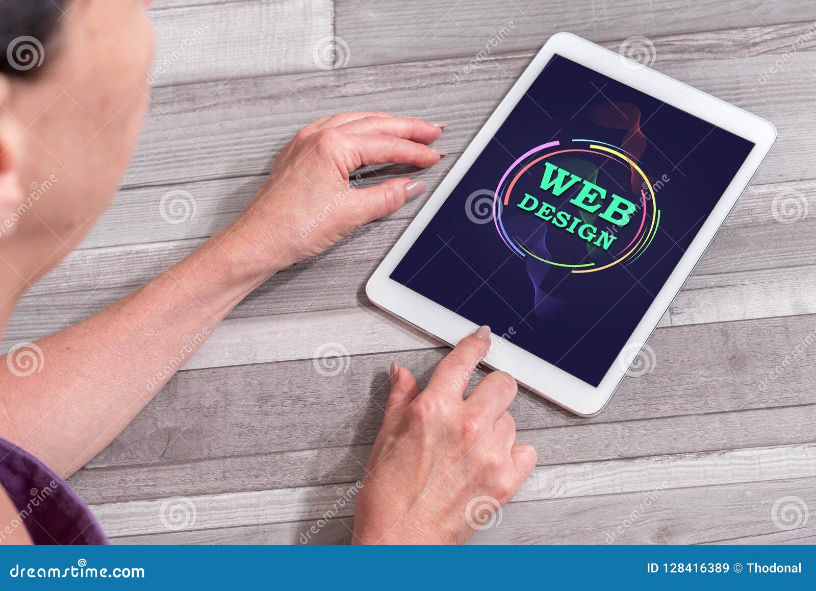 Web Design Concept on a Tablet Stock Image - Image of creative, tablet ...