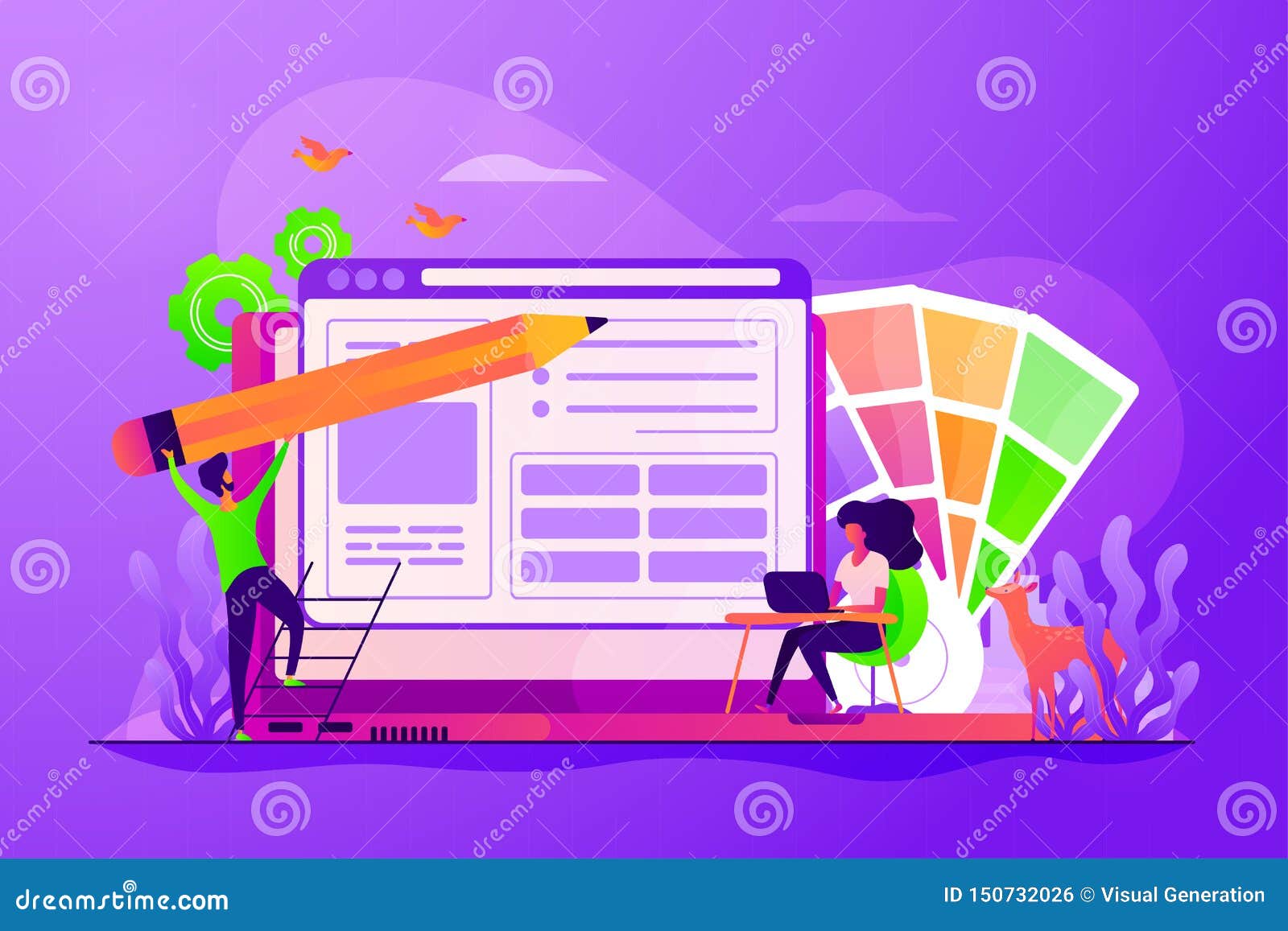Web Design Concept Vector Illustration Stock Vector - Illustration of ...