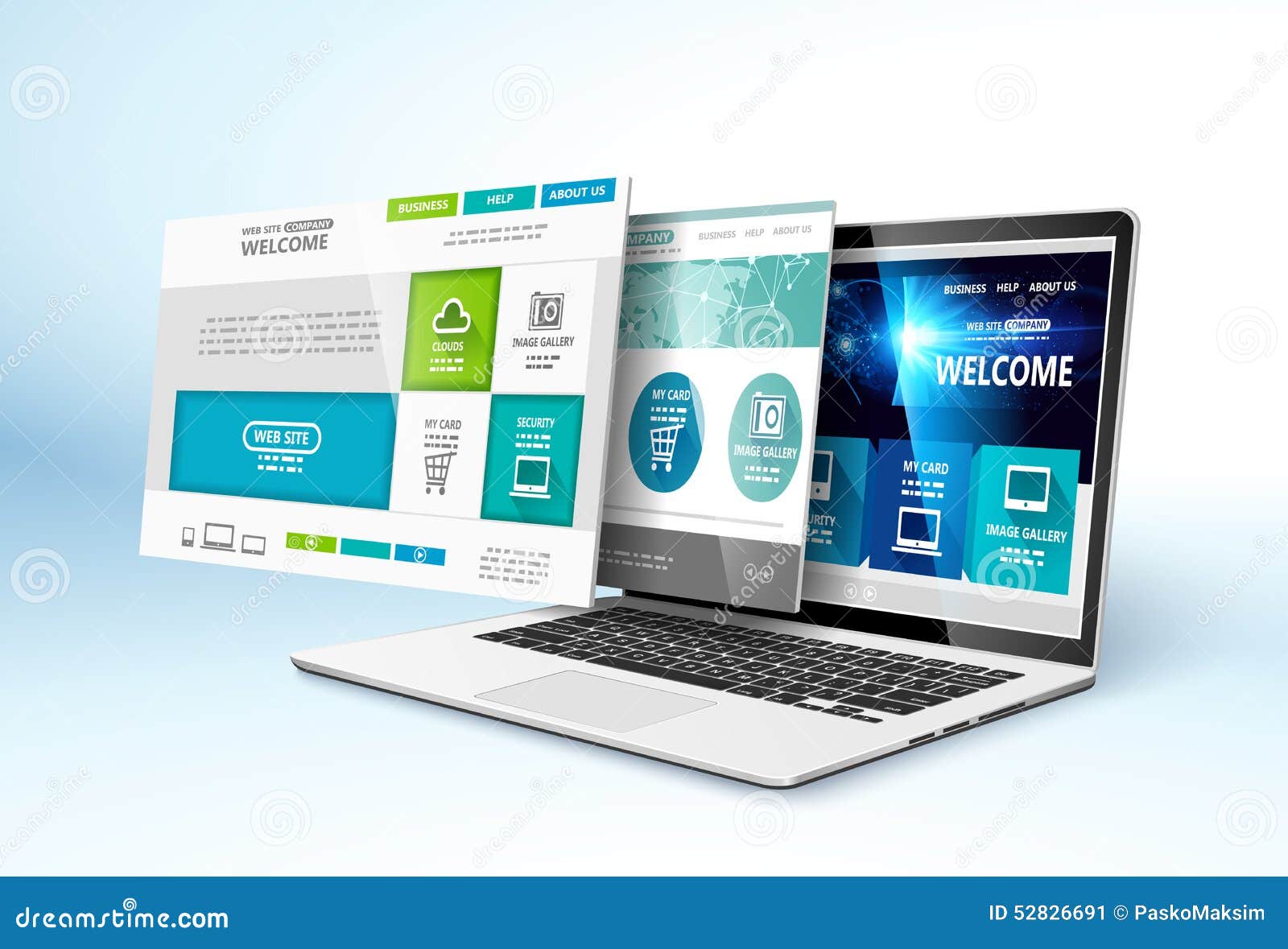 Web design concept. Vector stock vector. Illustration of technology ...
